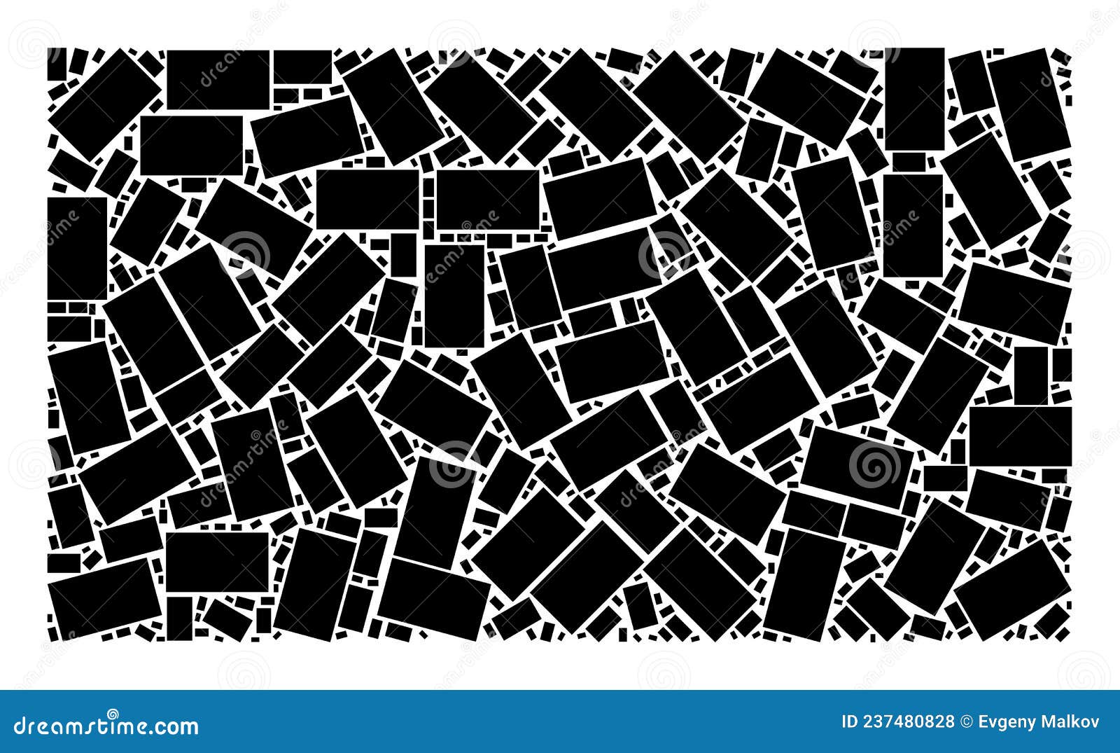 Rectangle Recursive Icon Composition of Self Icons Stock Vector ...