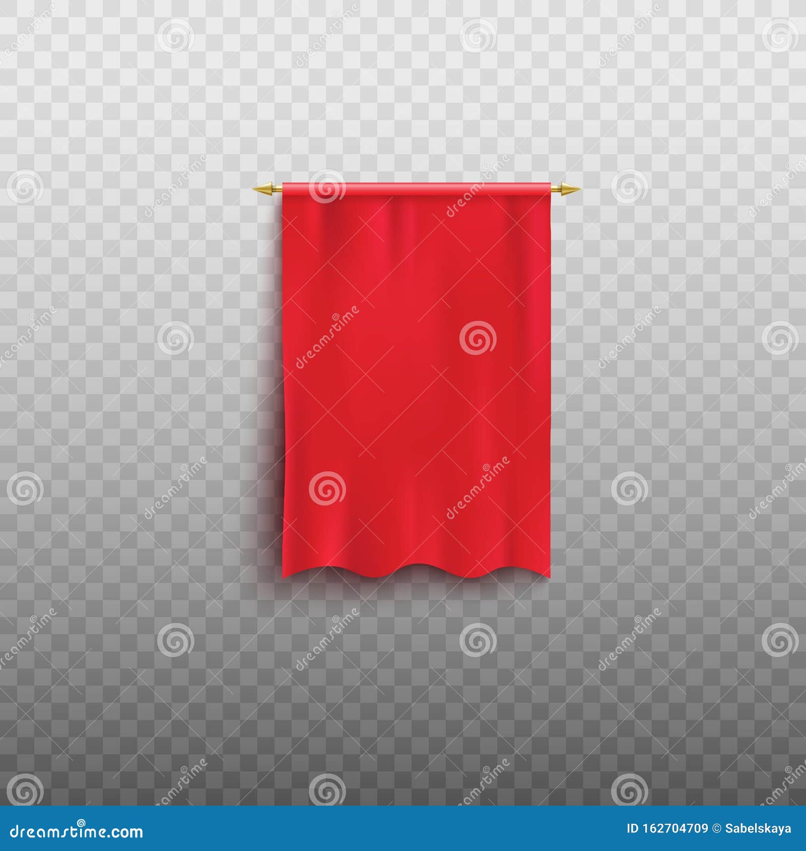 Rectangle Red Banner with Flowing Silk Fabric Texture - Vector ...