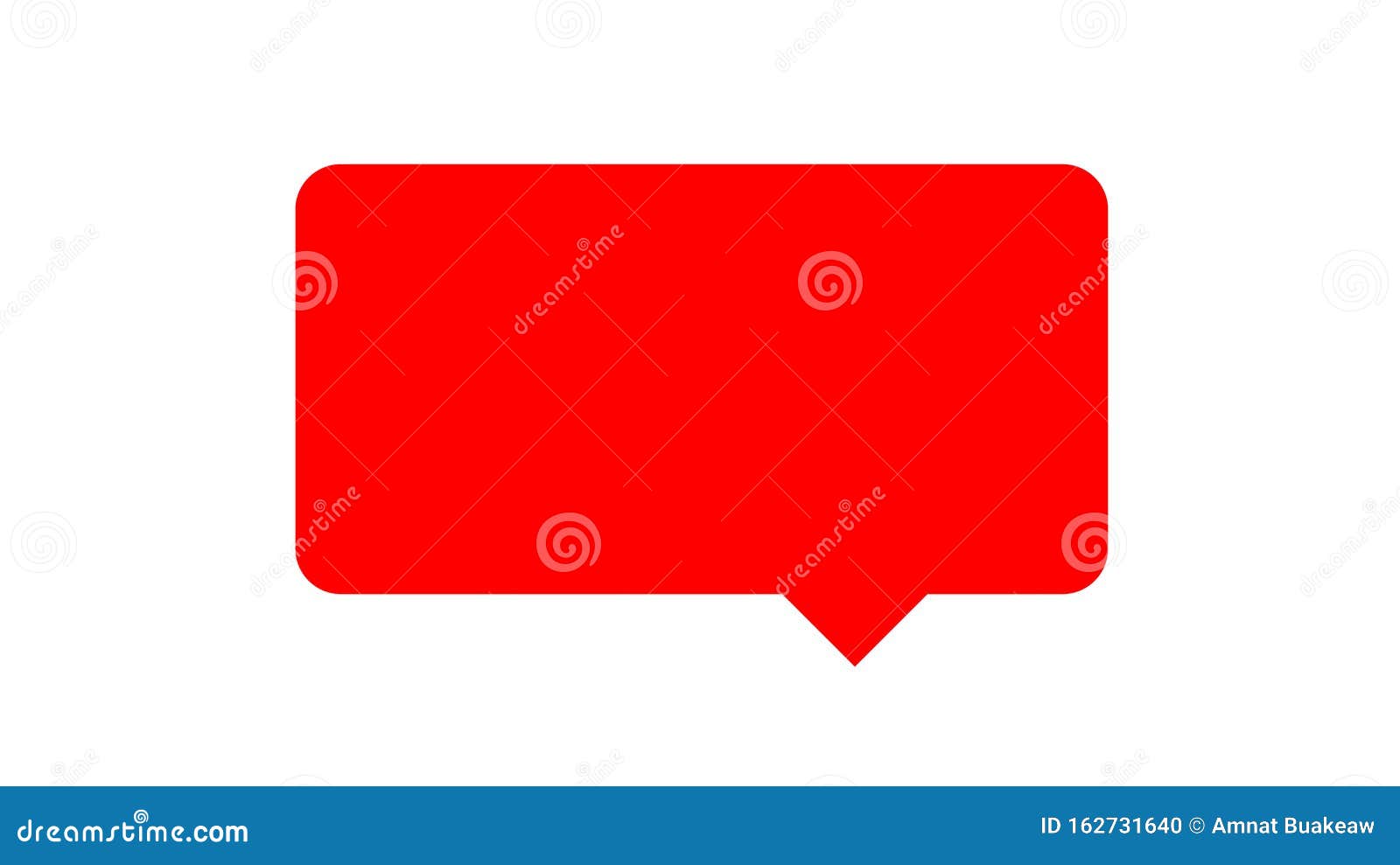 Rectangle Red for Speech Bubble Simple Isolated on White, Speech Bubble ...