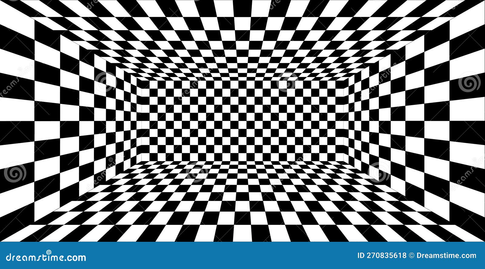 Rectangle Room with Checkered Surface. Hall, Studio or Portal Interior ...