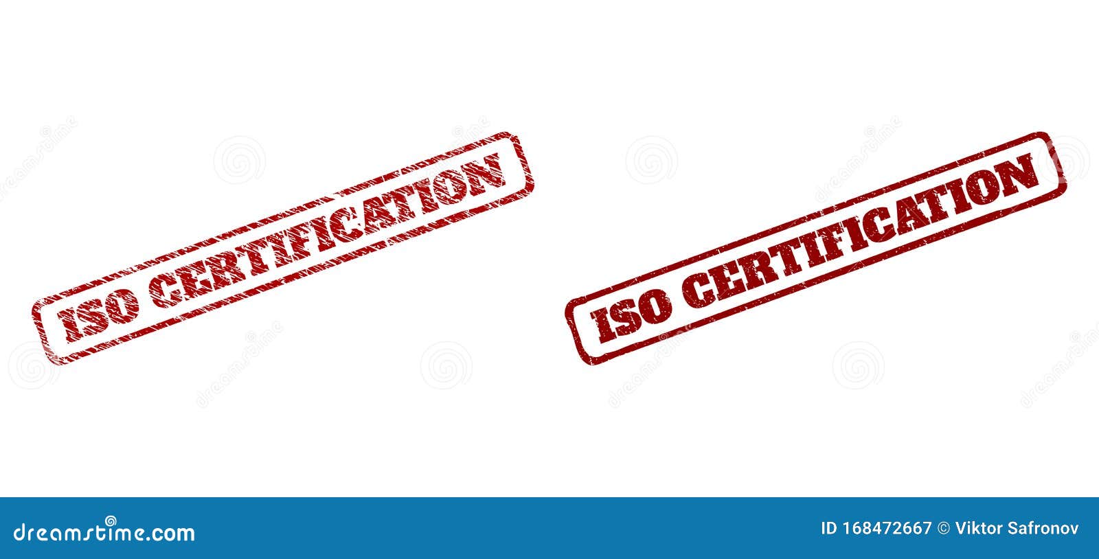 ISO CERTIFICATION Red Rough Rectangle Seals with Grunged Surfaces Stock ...