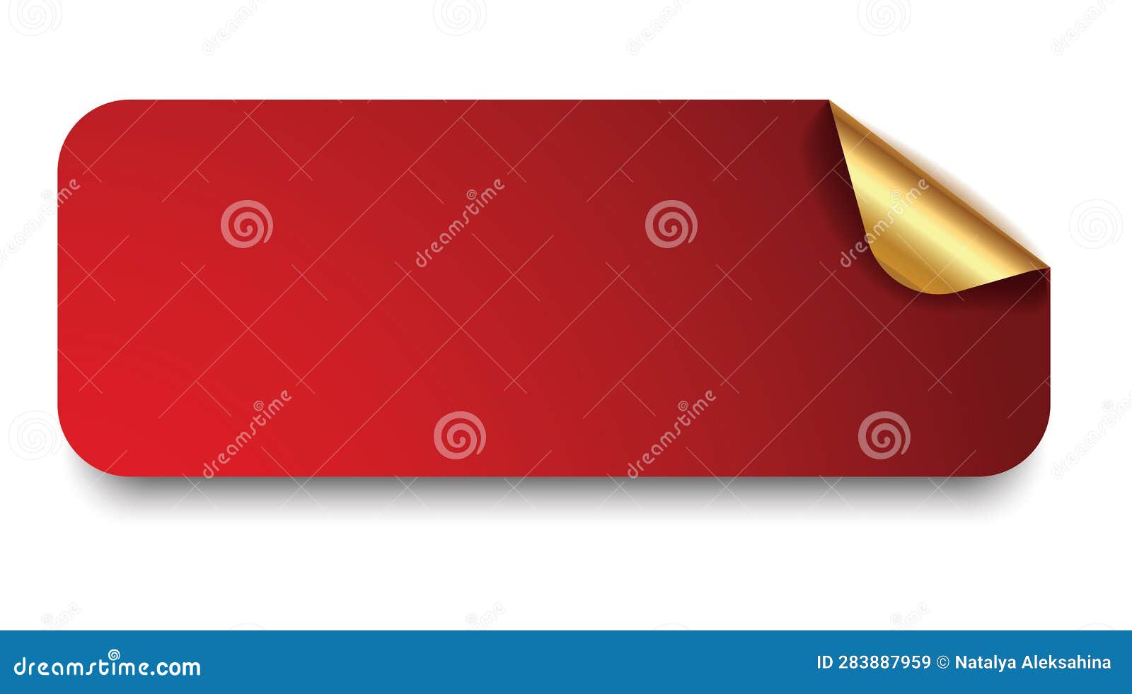 Rectangle Round Sticker with Gold Corner Stock Vector - Illustration of ...