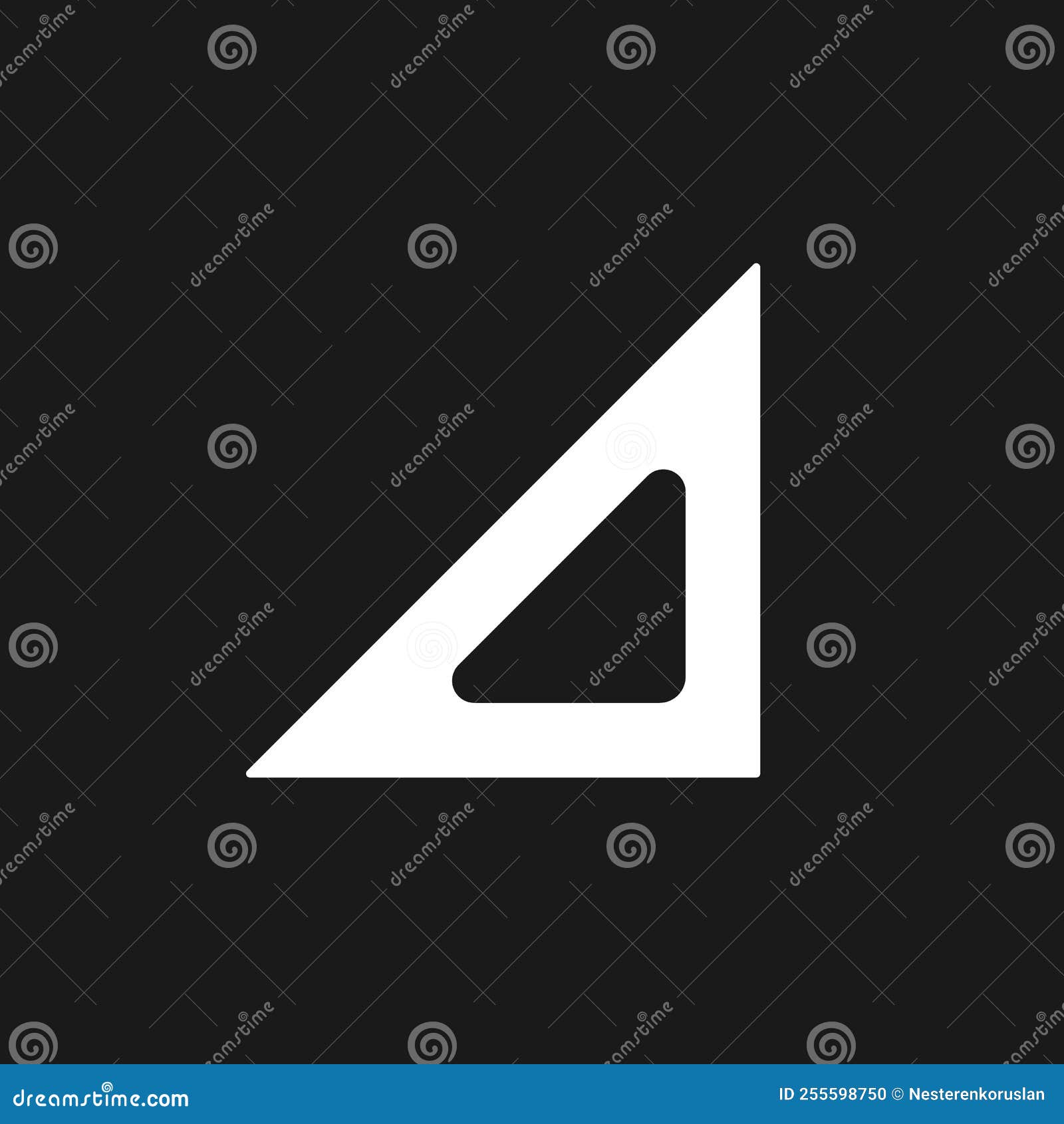 Rectangle Ruler Dark Mode Glyph Ui Icon Stock Vector - Illustration of ...