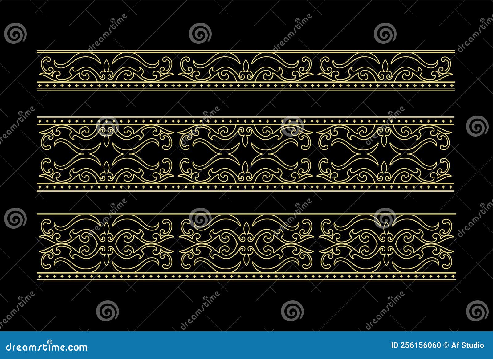 Rectangle Seamless Golden Decorative Beauty Royal Border Frame Ornament ...