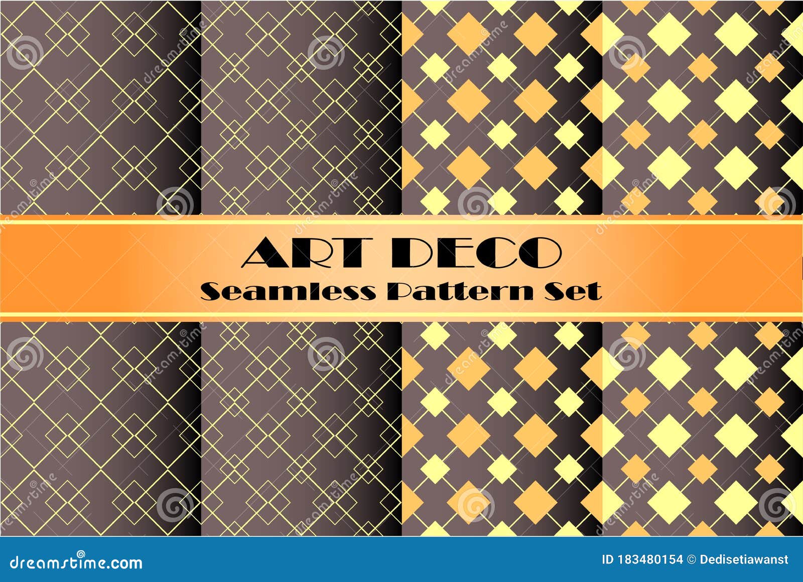 Rectangle Seamless Pattern Set Stock Vector - Illustration of ...