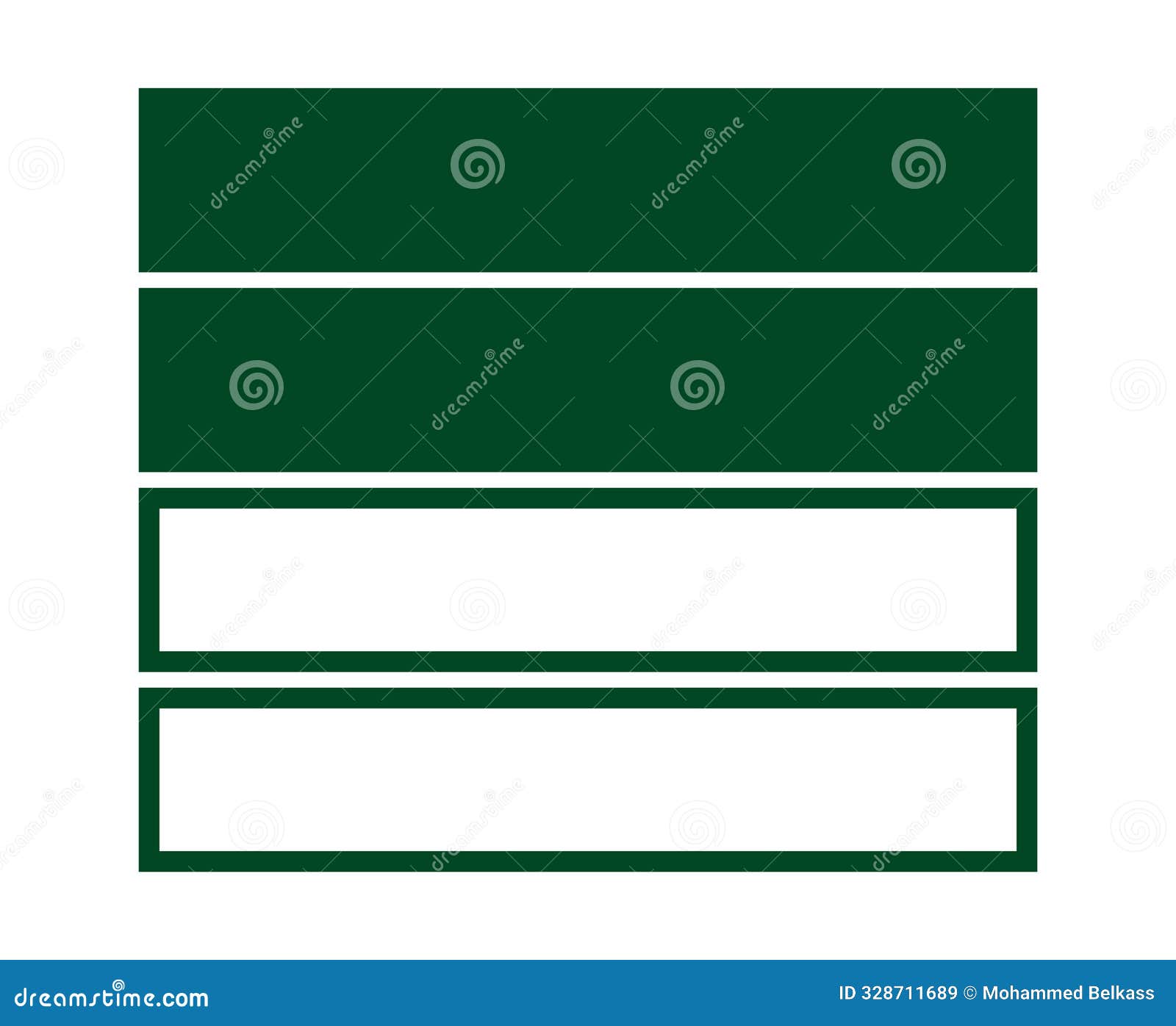 Rectangle Shape and Outline Green Collection Symbol Element Vector ...