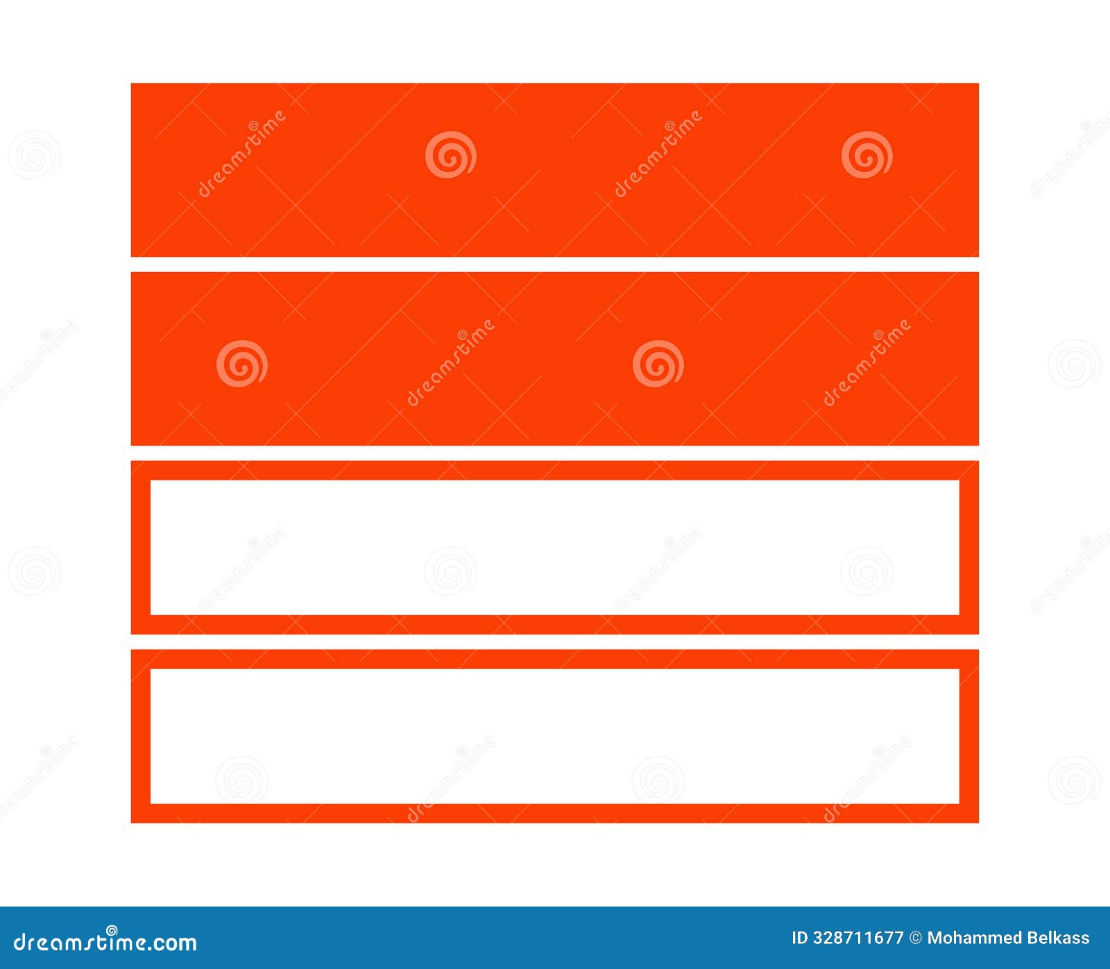 Rectangle Shape and Outline Orange Collection Symbol Element Vector ...