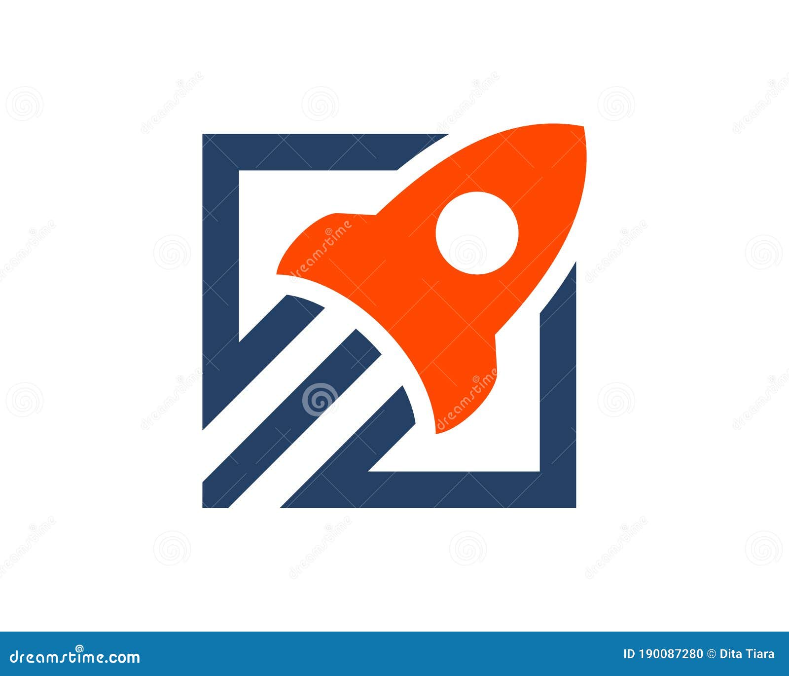 Rectangle Shape and Rocket Inside Stock Vector - Illustration of ...