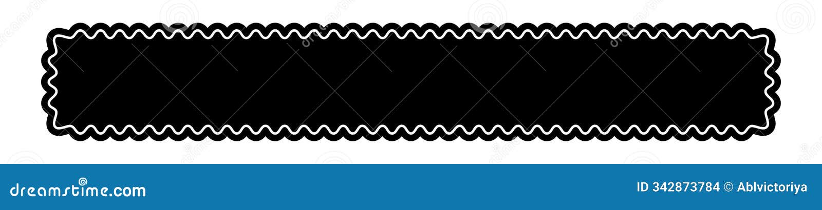 Rectangle Shape with Scalloped Edges. Empty Tag, Box, Label or Sticker ...