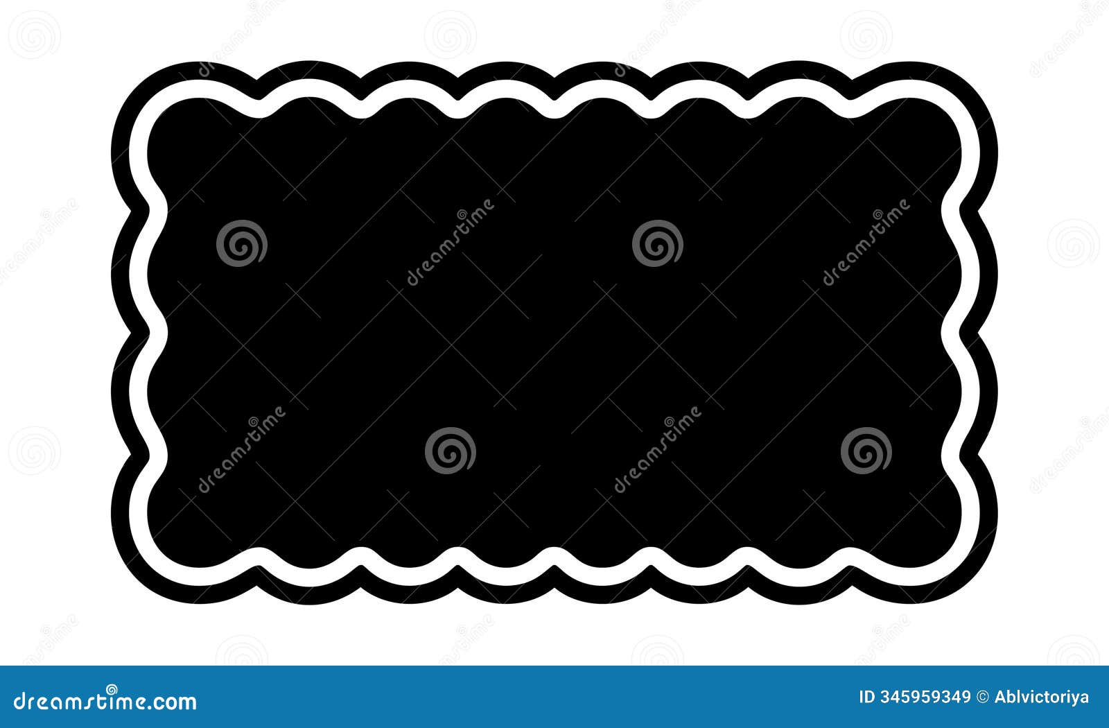 Rectangle Shape with Scalloped Edges. Rectangular Form with Undulate ...