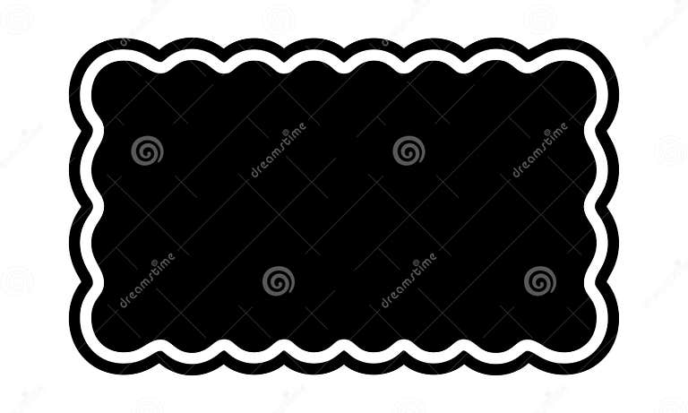 Rectangle Shape with Scalloped Edges. Rectangular Form with Undulate ...