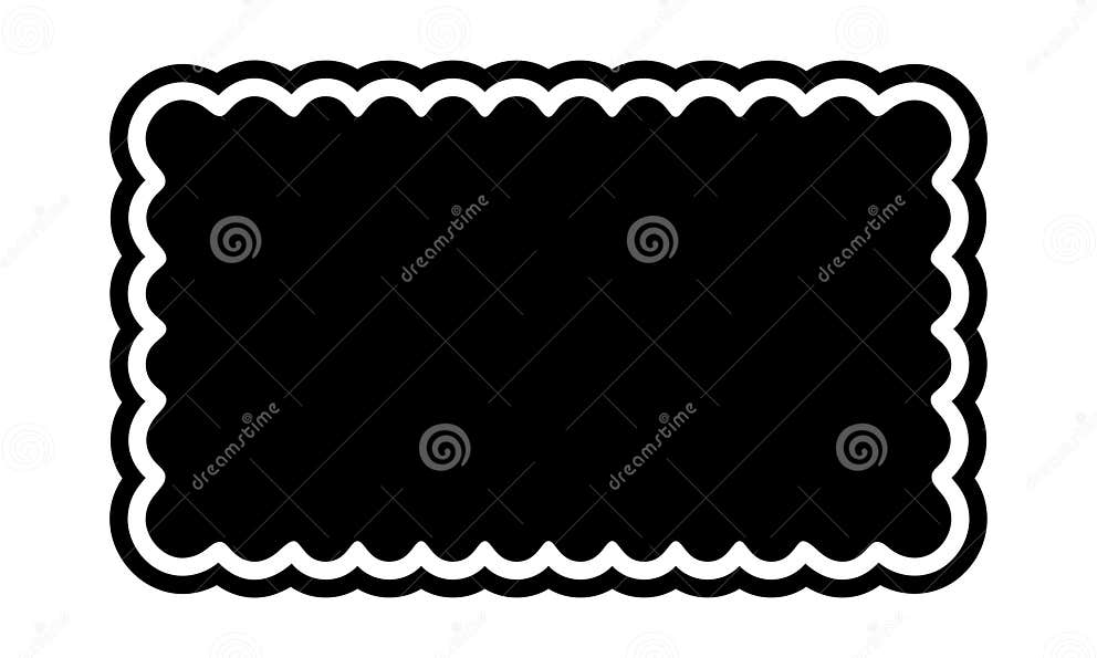 Rectangle Shape with Wavy Edges. Rectangular Form with Frilly Borders ...