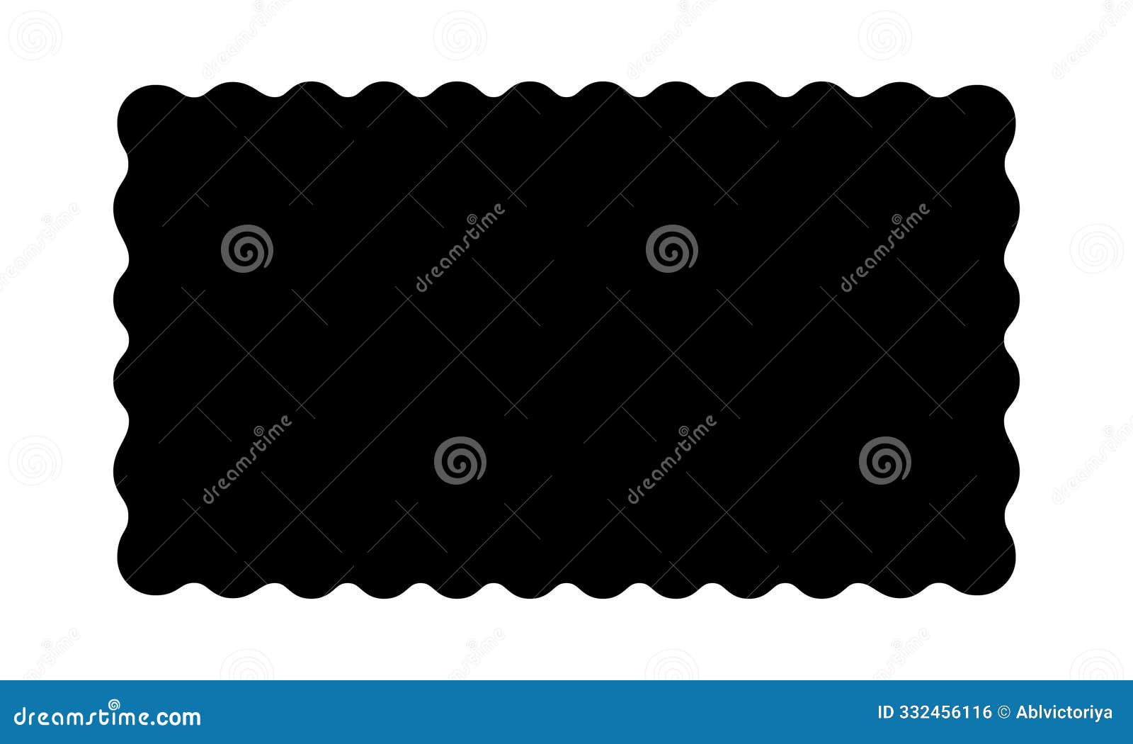 Rectangle Shape with Wavy Edges. Rectangular Form with Scalloped ...