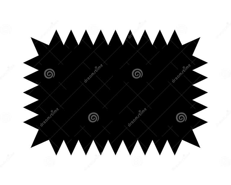Rectangle Shape with Zigzag Edges. Empty Text Box, Speech Bubble, Tag ...