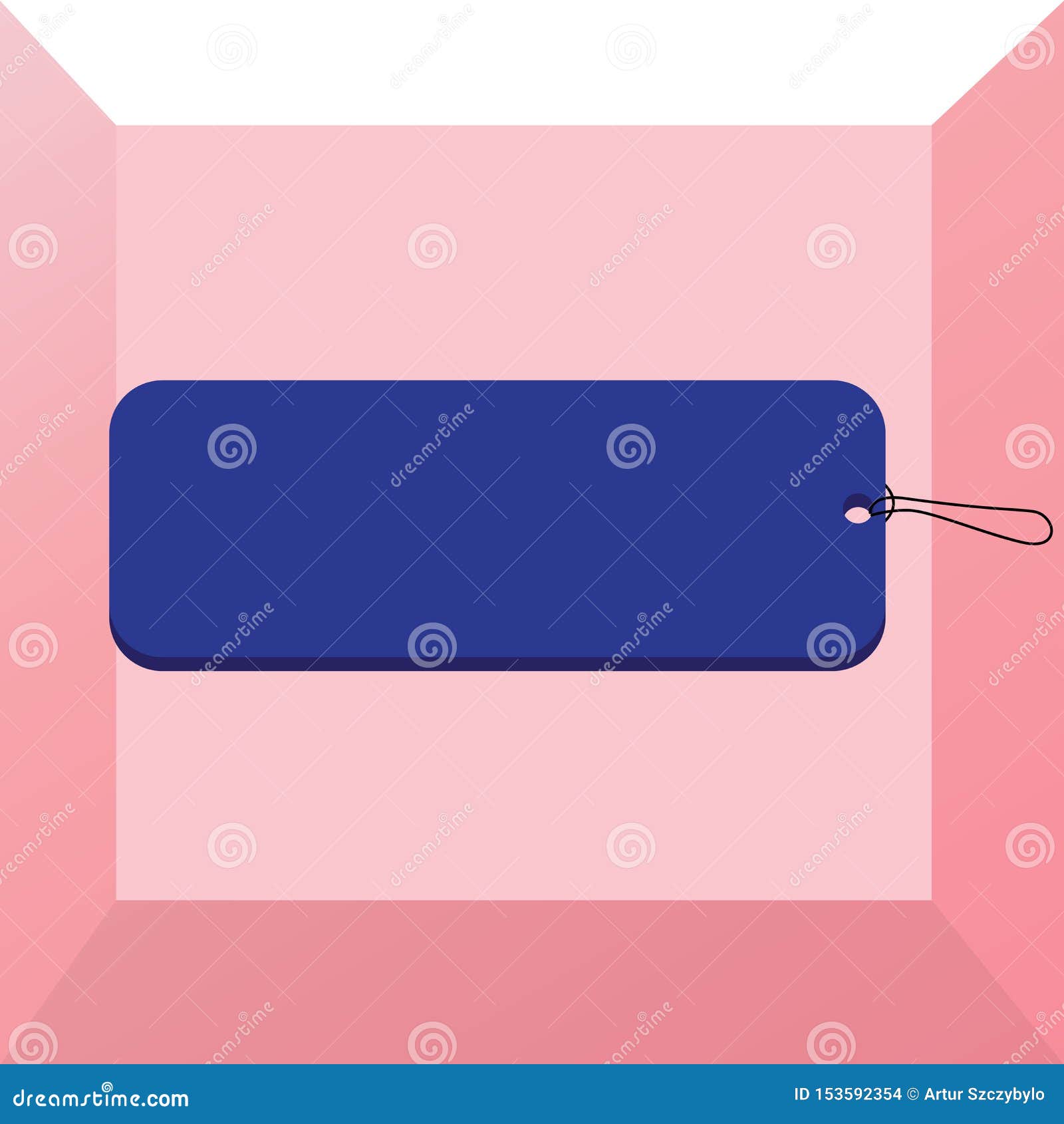 Rectangle Shaped Empty Colored Label Attached by Black String in Right ...