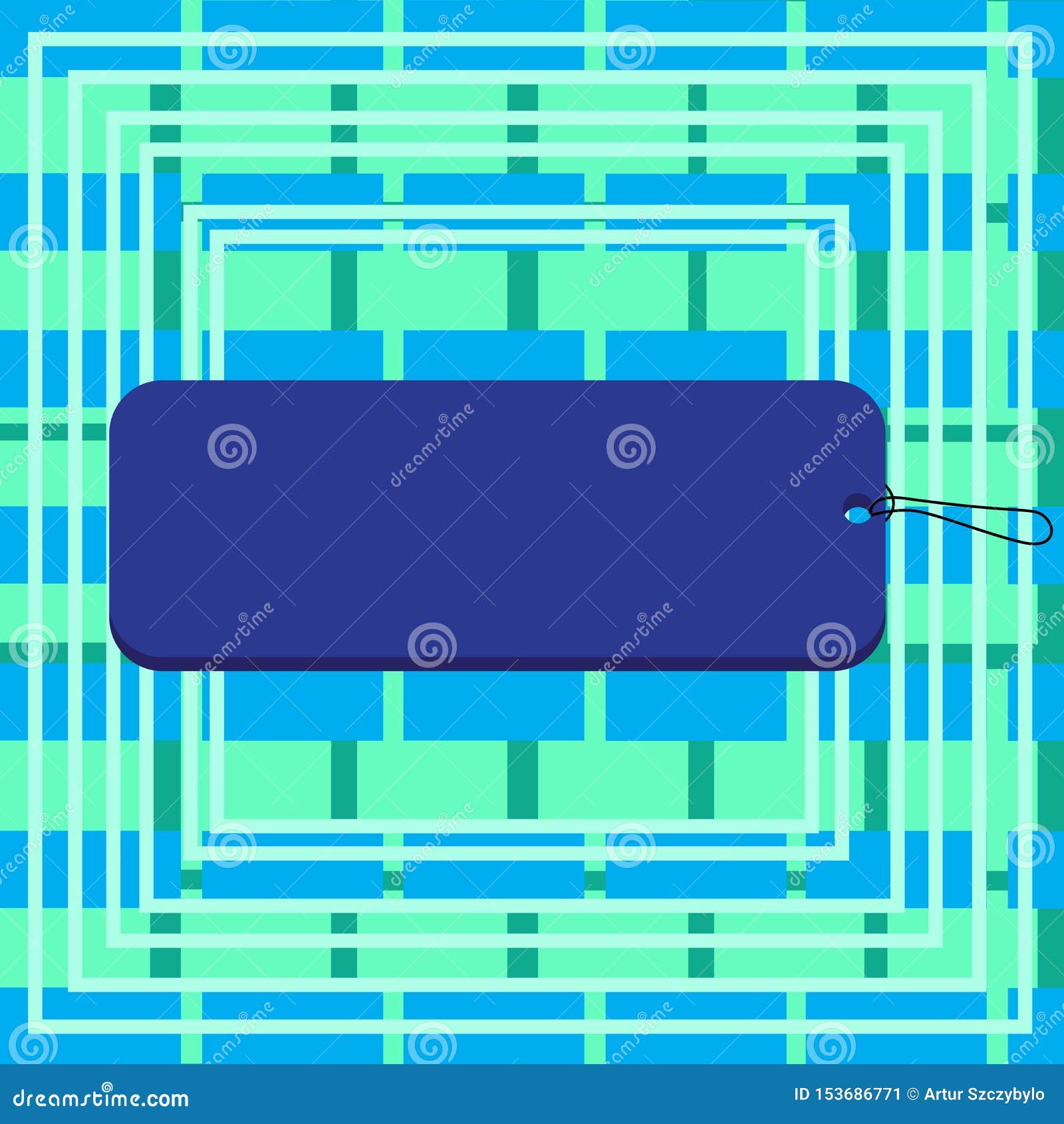 Rectangle Shaped Empty Colored Label Attached by Black String in Right ...