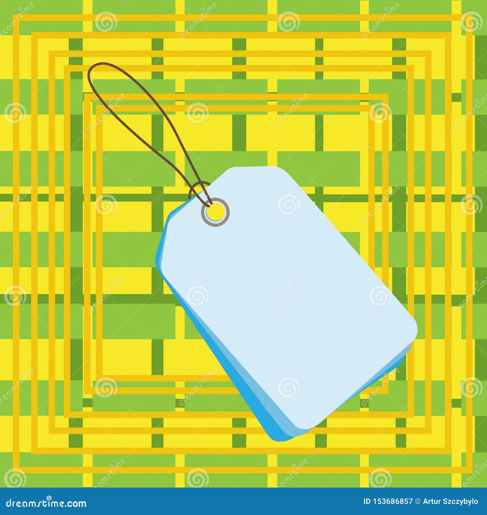 Rectangle Shaped Label Attached by Black String on Colorful Background ...