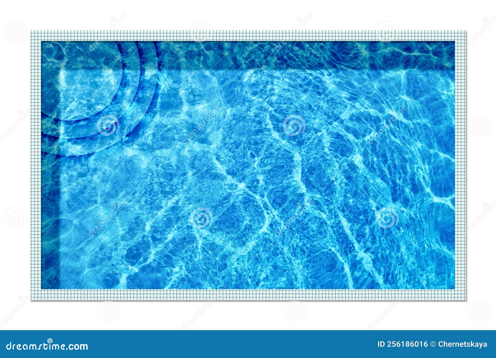 Rectangle Shaped Swimming Pool on White Background, Top View Stock ...