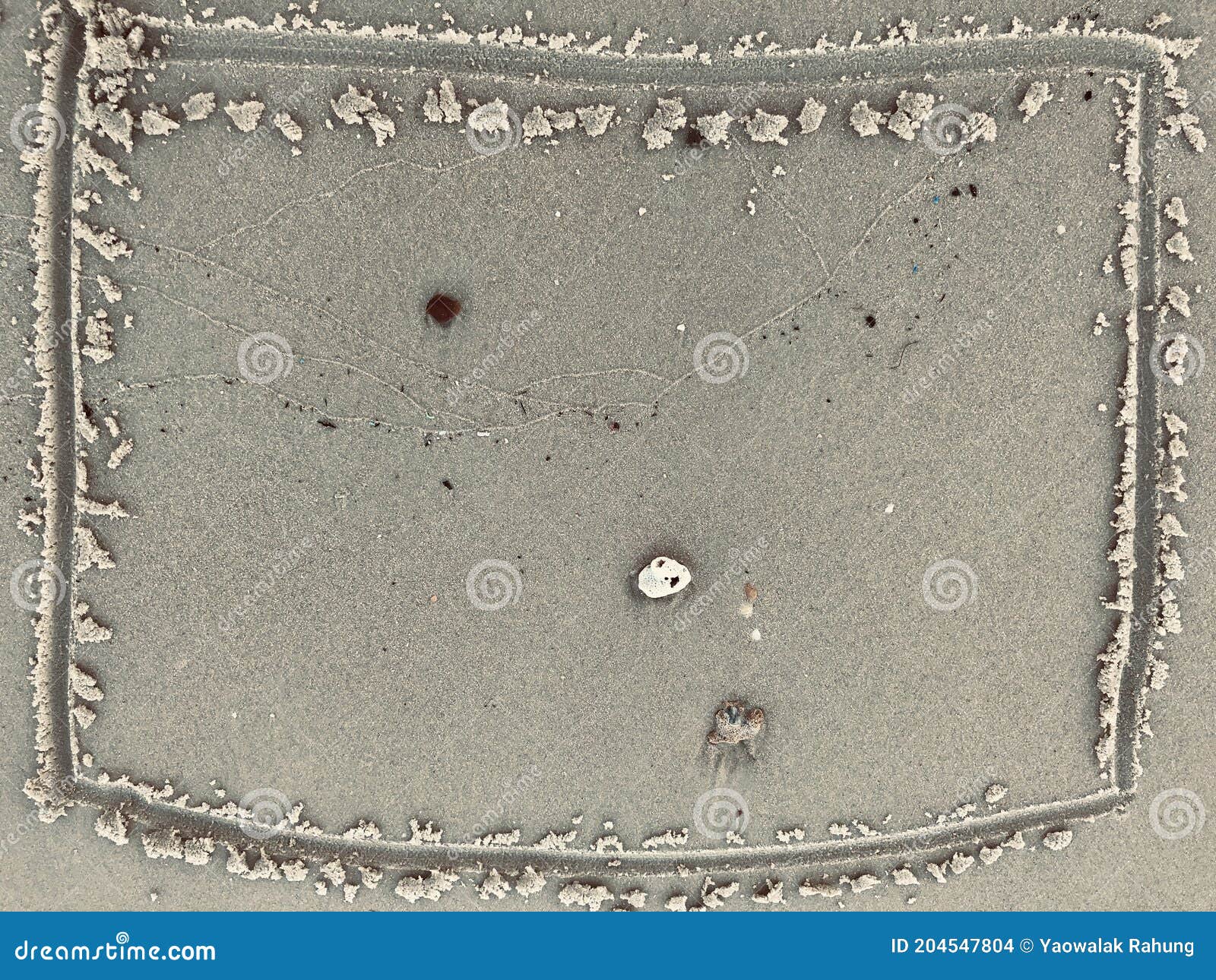 The Rectangle Shaped is Written by Hand in the Sand Stock Photo - Image ...