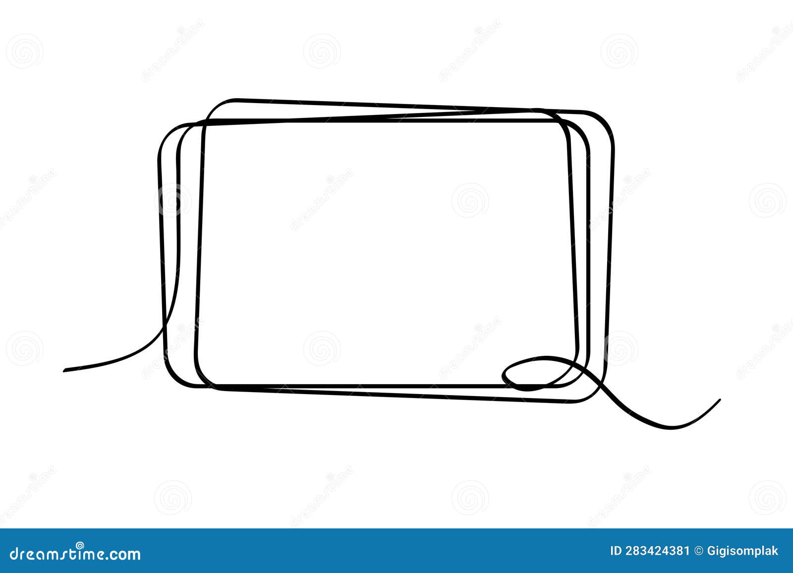Rectangle Simple Vector Hand Draw Sketch Black Vector Line Art ...