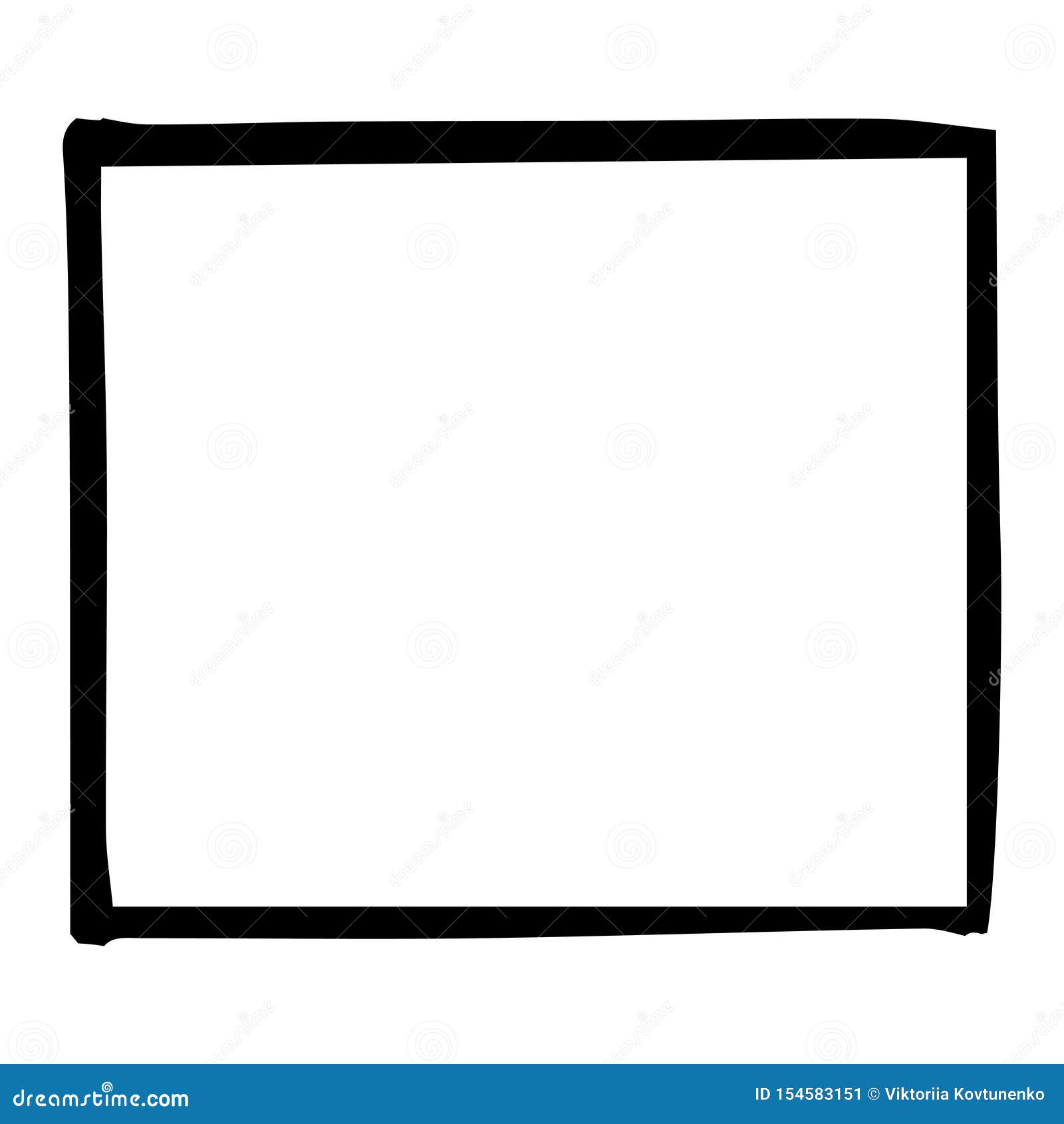 Rectangle. Sketch, Hand Drawing. Black Outline On White Background ...