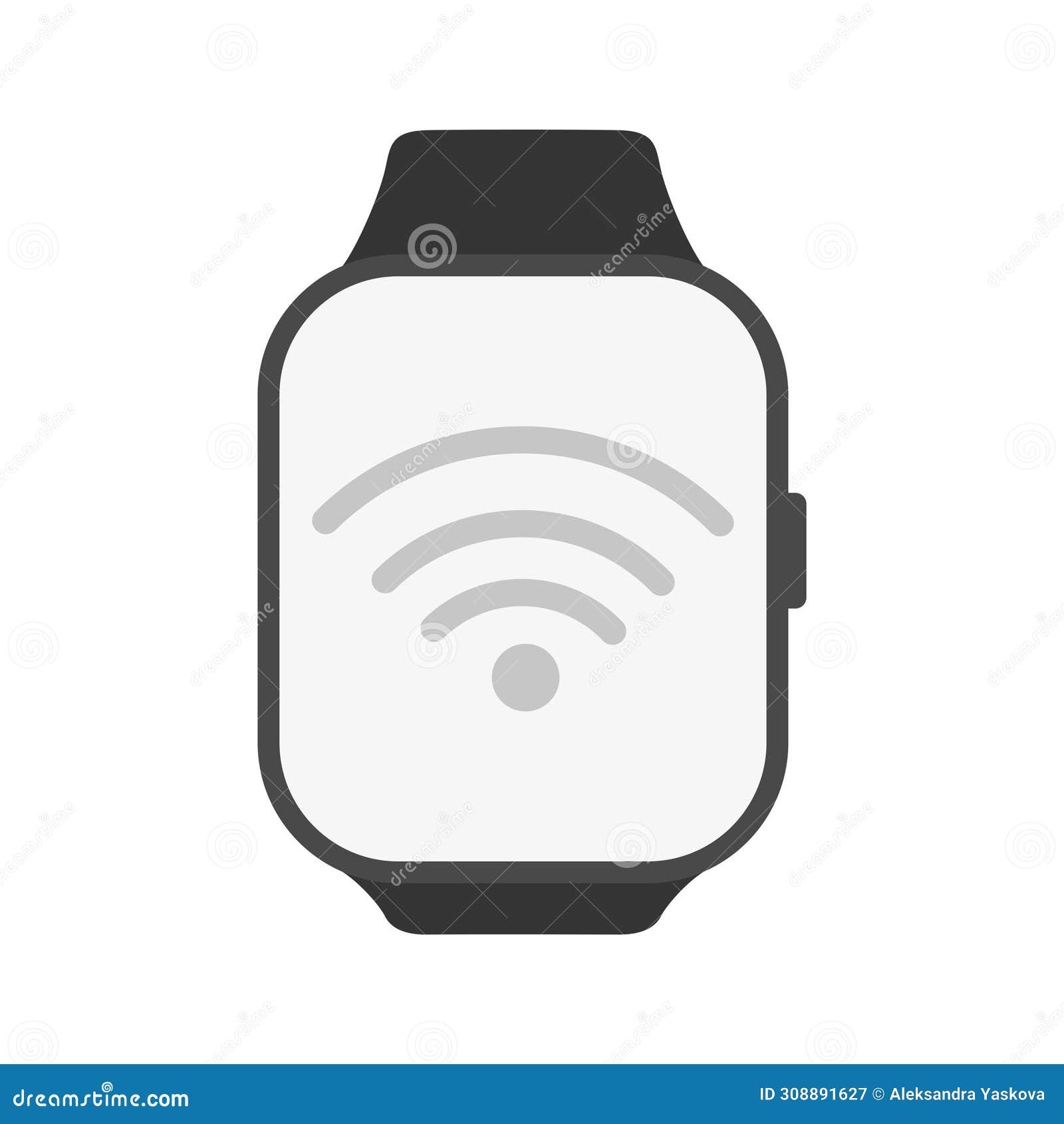 Rectangle Smart Watch Screen with Wifi Icon. Vector Stock Vector ...