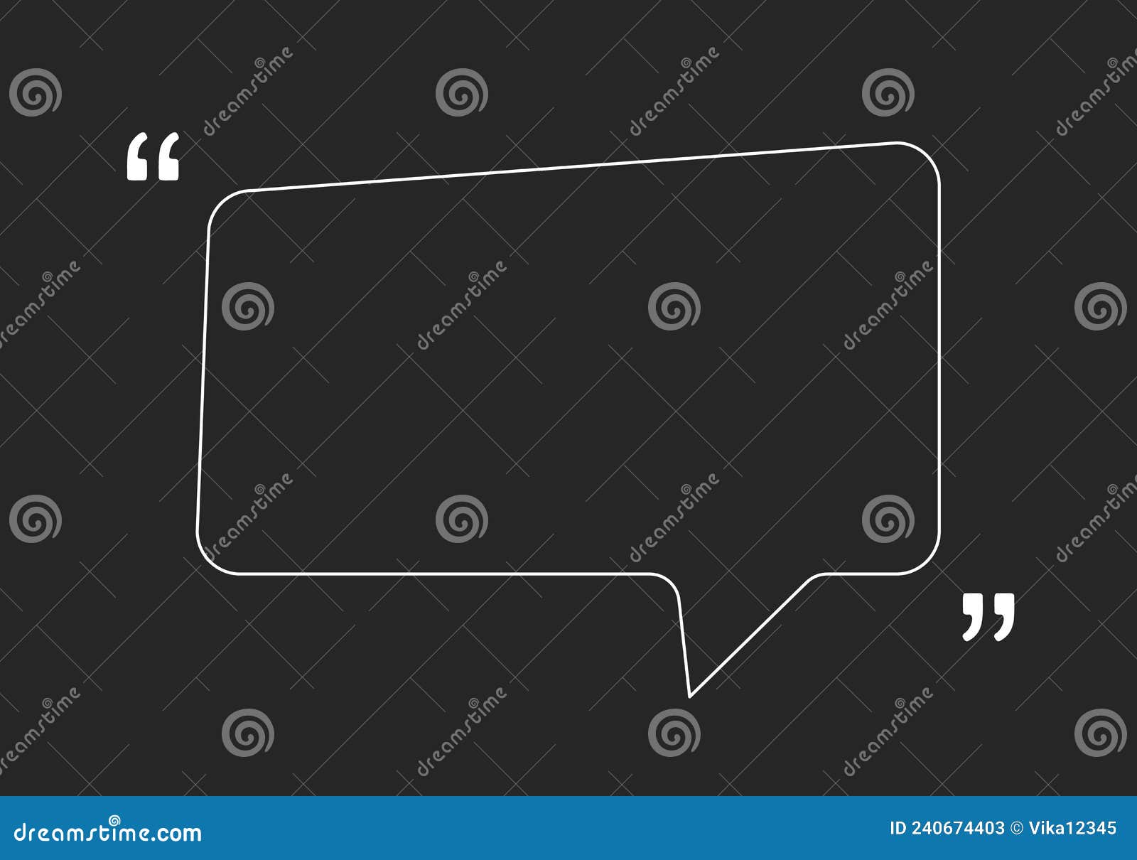 Rectangle Speech Bubble with Quotation Marks, Graphics Vector Minimalist Design Template Stock ...