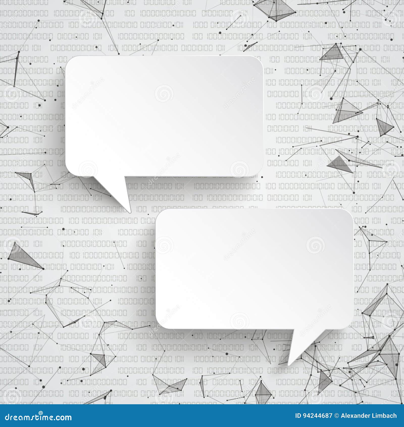 2 Rectangle Speech Bubbles Network Data Stock Illustration ...