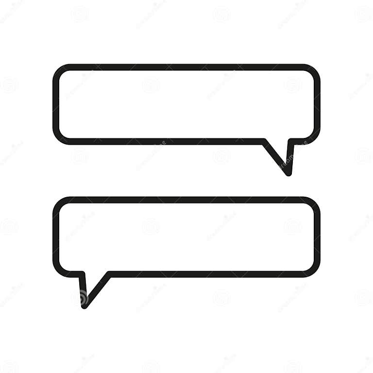 Rectangle Speech Bubbles with Symbols on White Background Stock Vector ...
