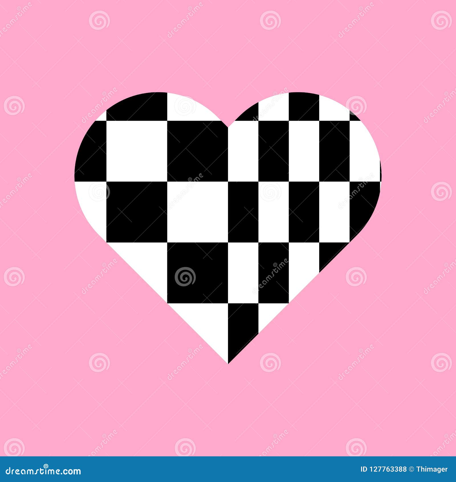 Rectangle and Square Pattern on Heart Symbol. Stock Illustration ...