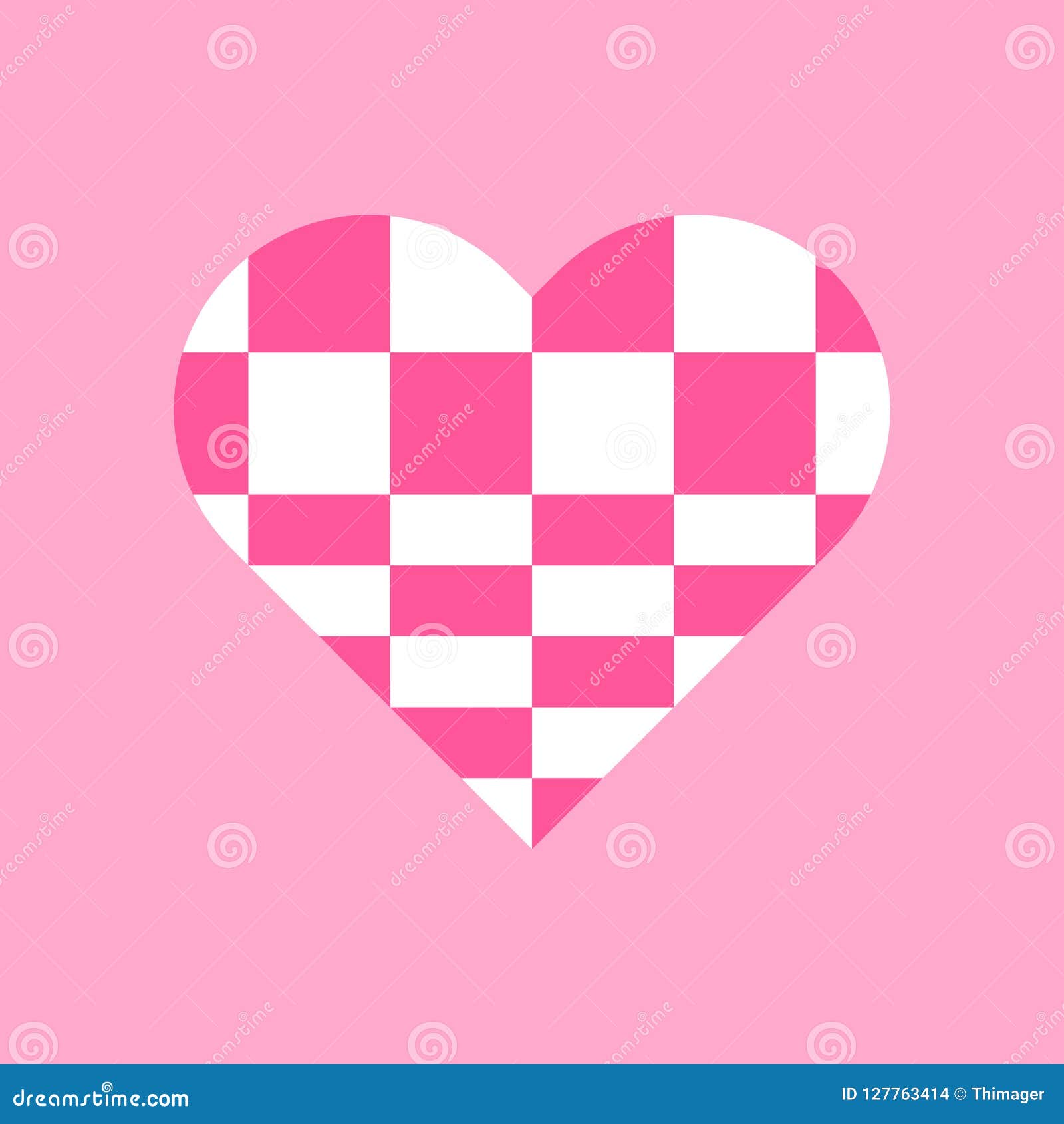 Rectangle and Square Pattern on Heart Symbol. Stock Illustration ...