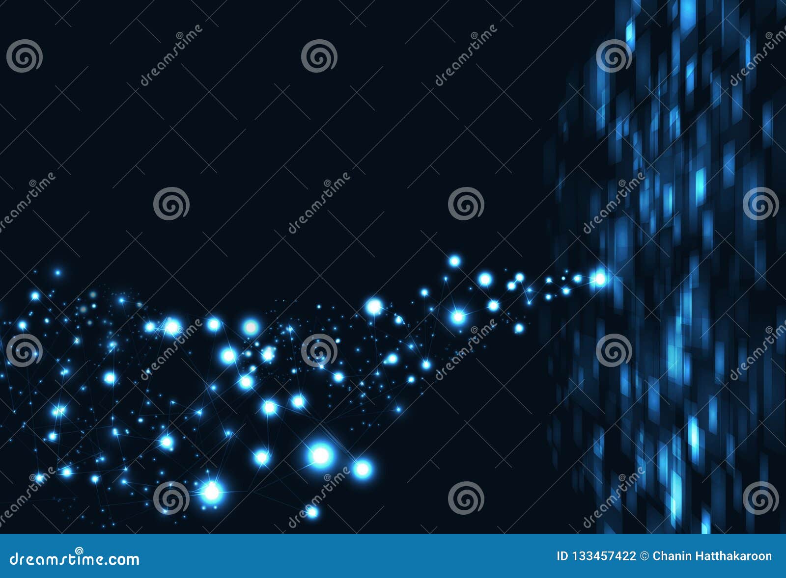 Rectangle, Squares Glowing Digital Technology Data Futuristic 3d with ...