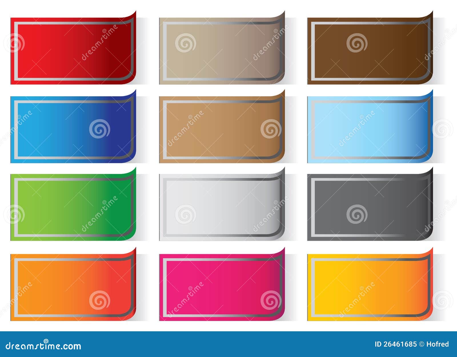 Rectangle sticker labels stock vector. Illustration of collection ...