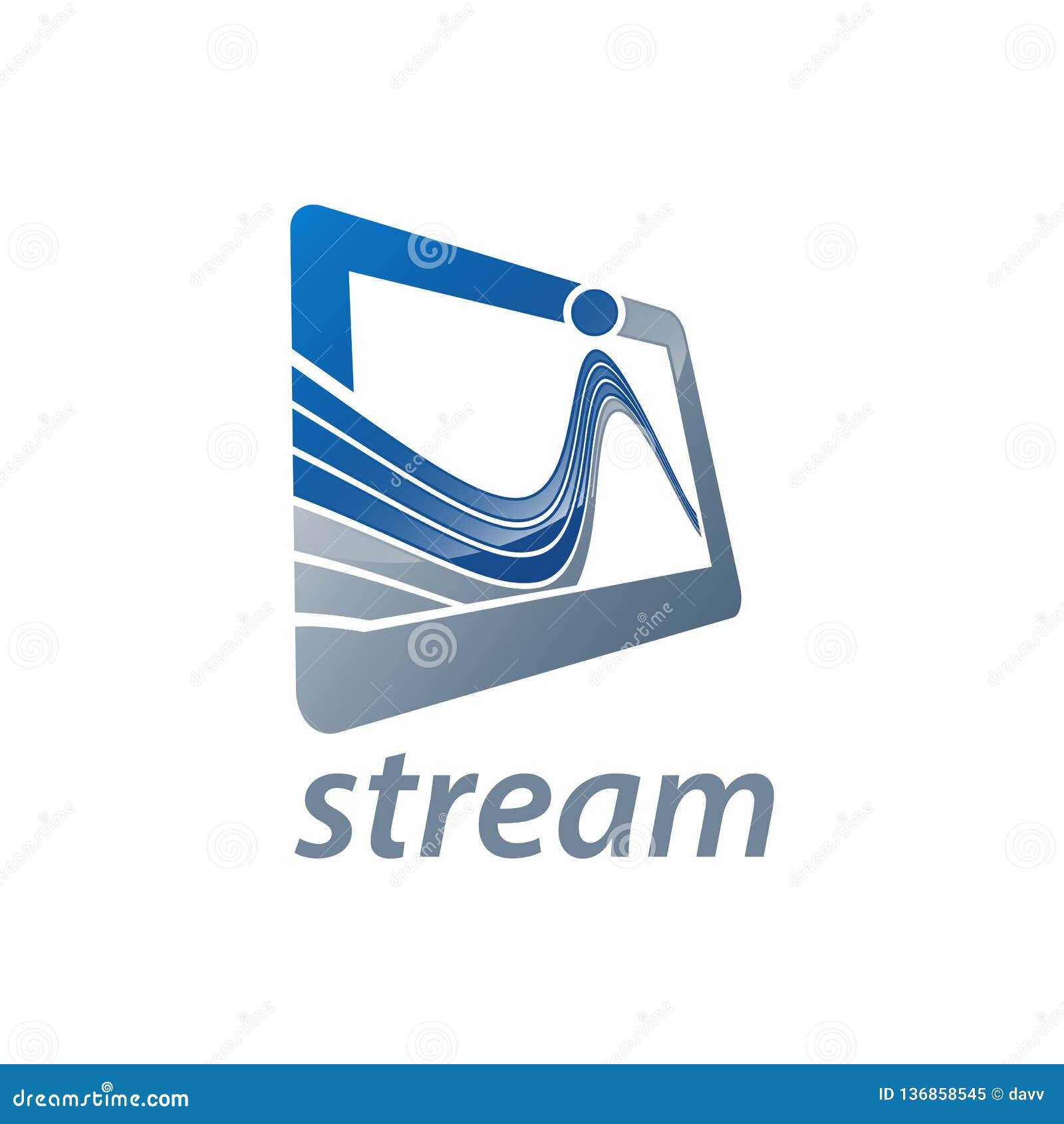 Rectangle Stream Logo Concept Design. Symbol Graphic Template Element ...