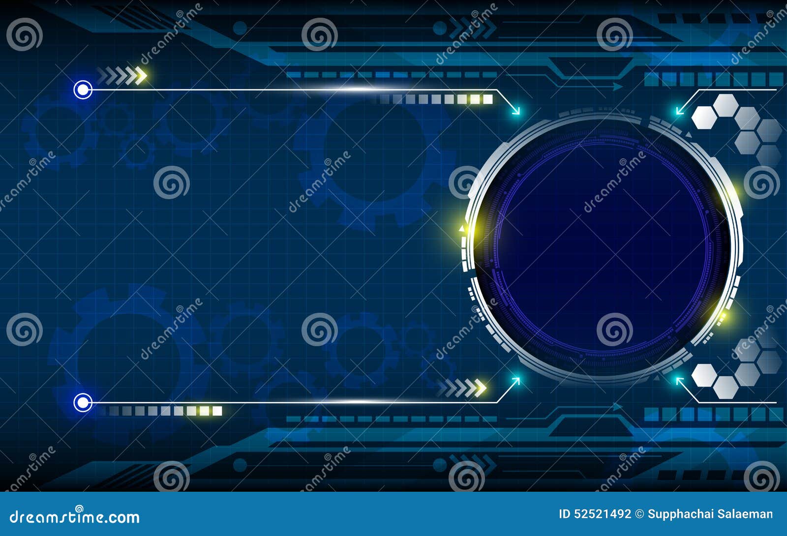 Rectangle Technology and Gear Abstract Background Stock Vector ...