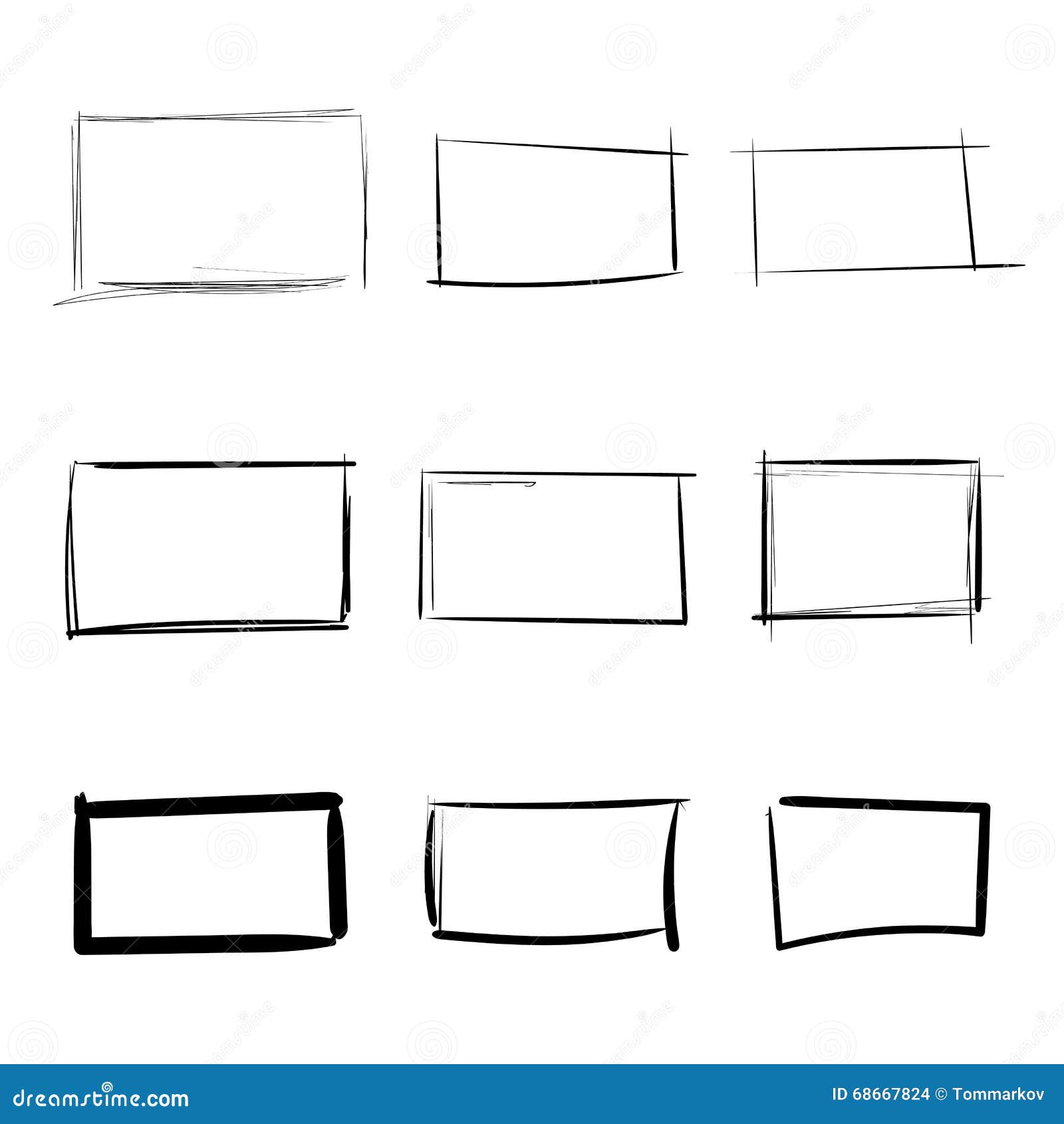 Rectangle Templates Hand Drawn Simple Set Stock Vector - Illustration ... Rectangle Templates Hand Drawn Simple Set Stock Vector - Illustration ...