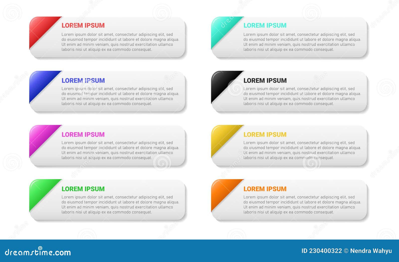 Rectangle Text Frame with Colorful Ribbon for Infographic Element ...