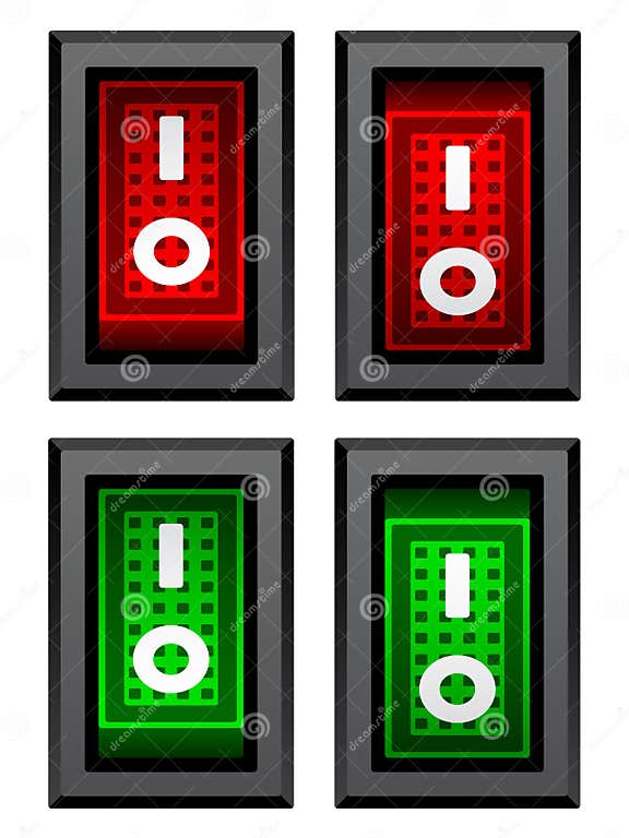 Rectangle Toggle Power Switches Stock Vector - Illustration of ...