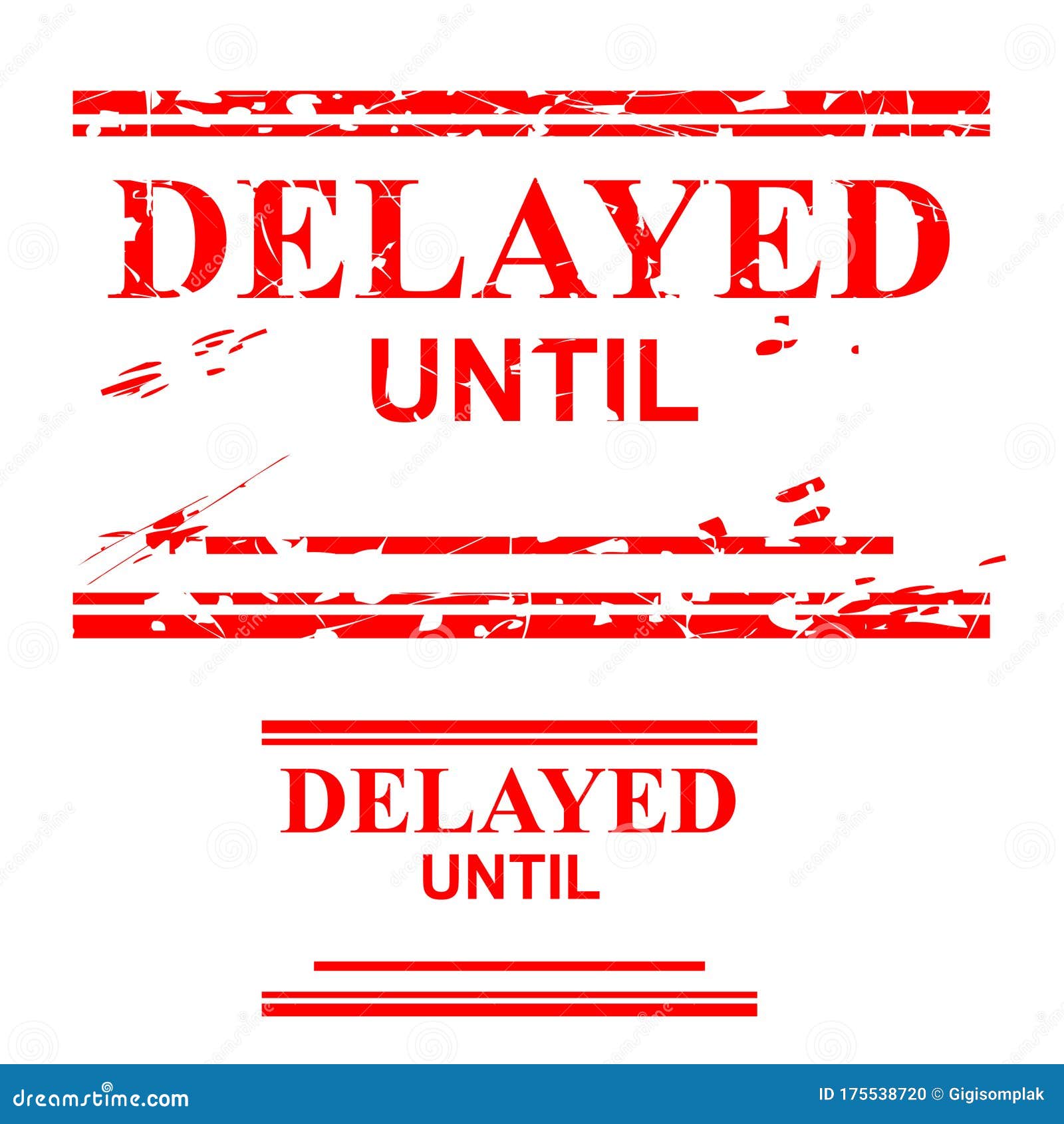 Simple Rectangle Vector Red Grunge Rubber Stamp Effect, Delayed until ...