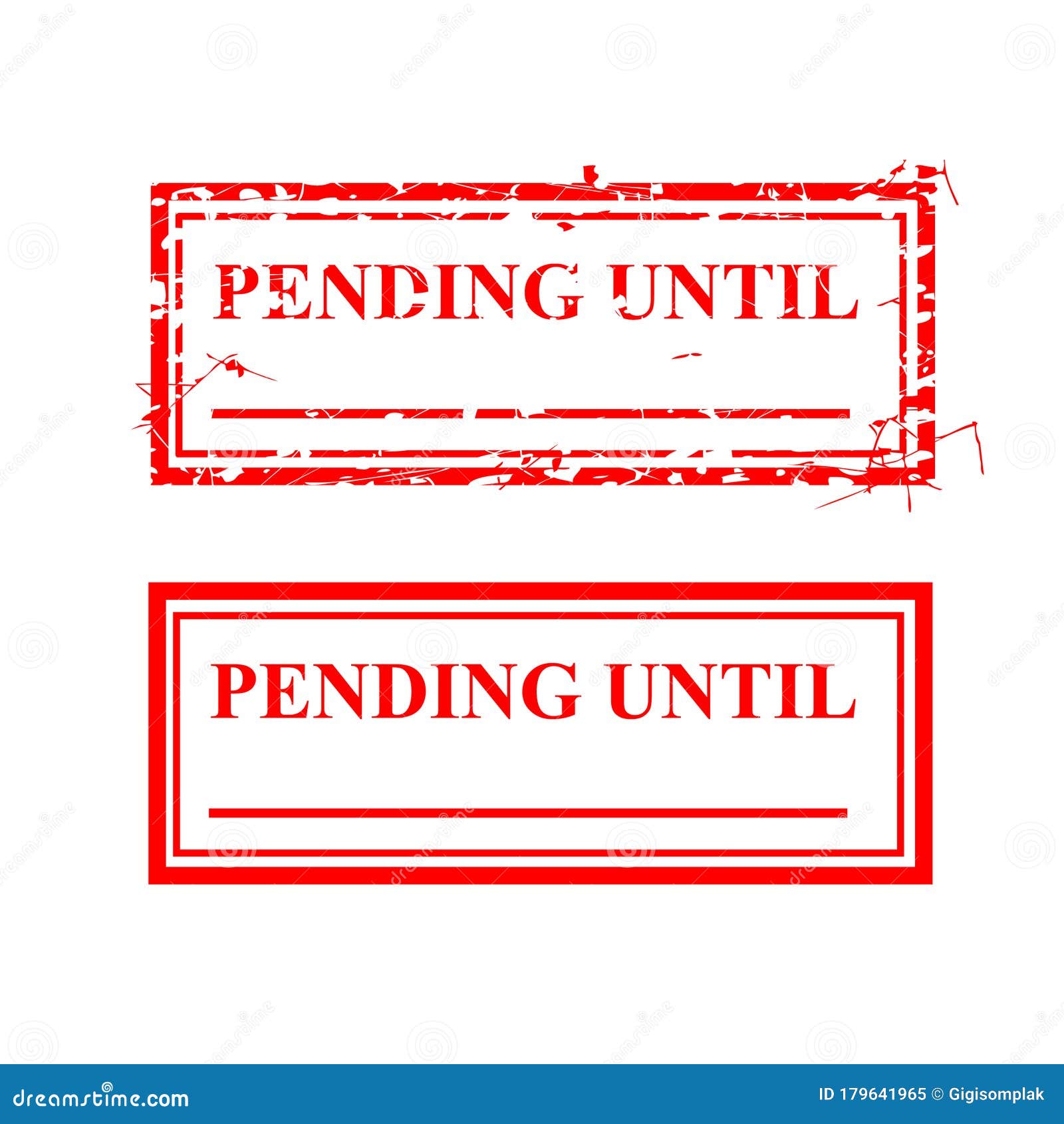 2 Rectangle Vector Red Grunge Rubber Stamp Effect, Pending until ...