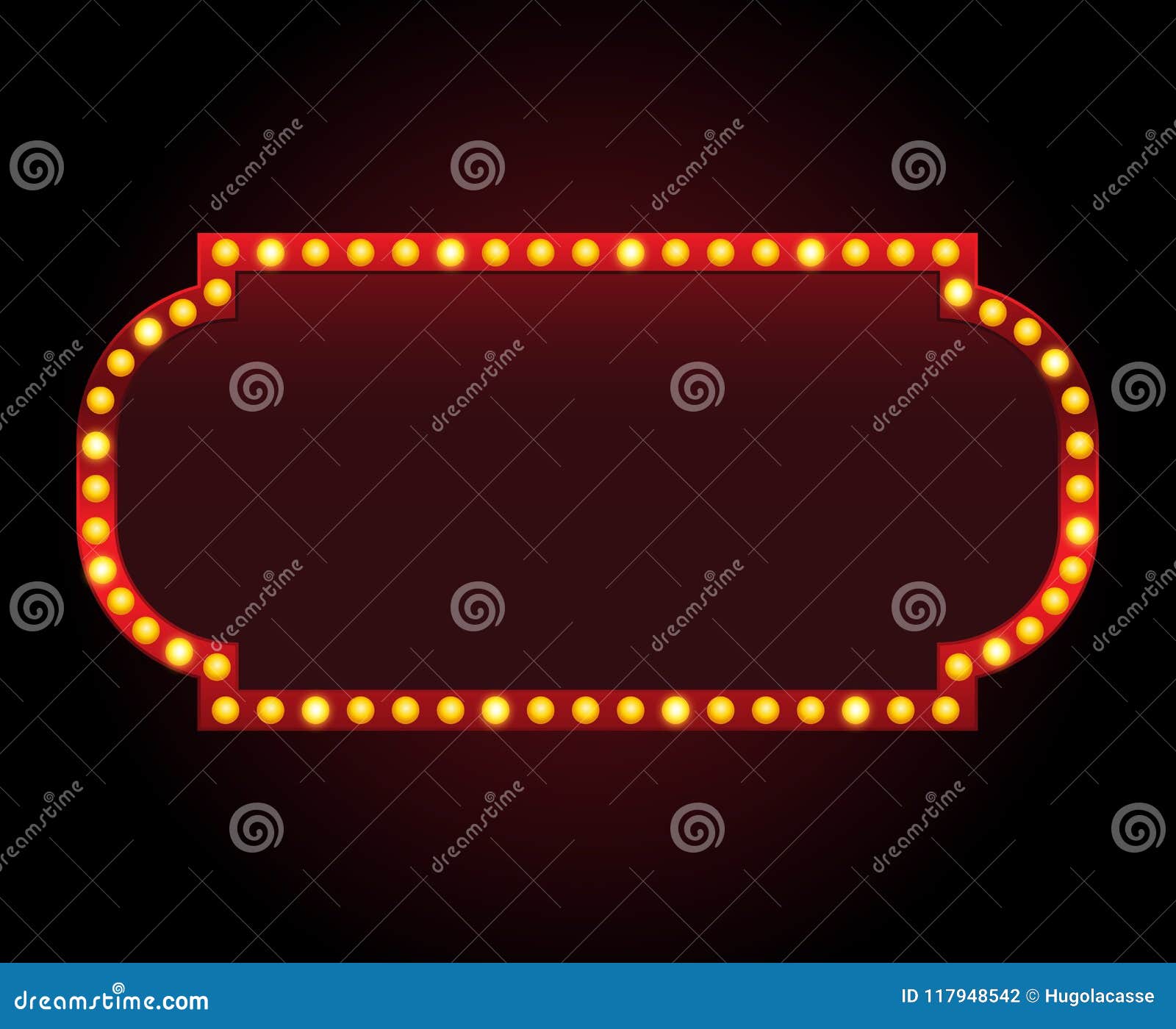 Rectangle Vector Theater Sign Frame with Lights Stock Vector ...