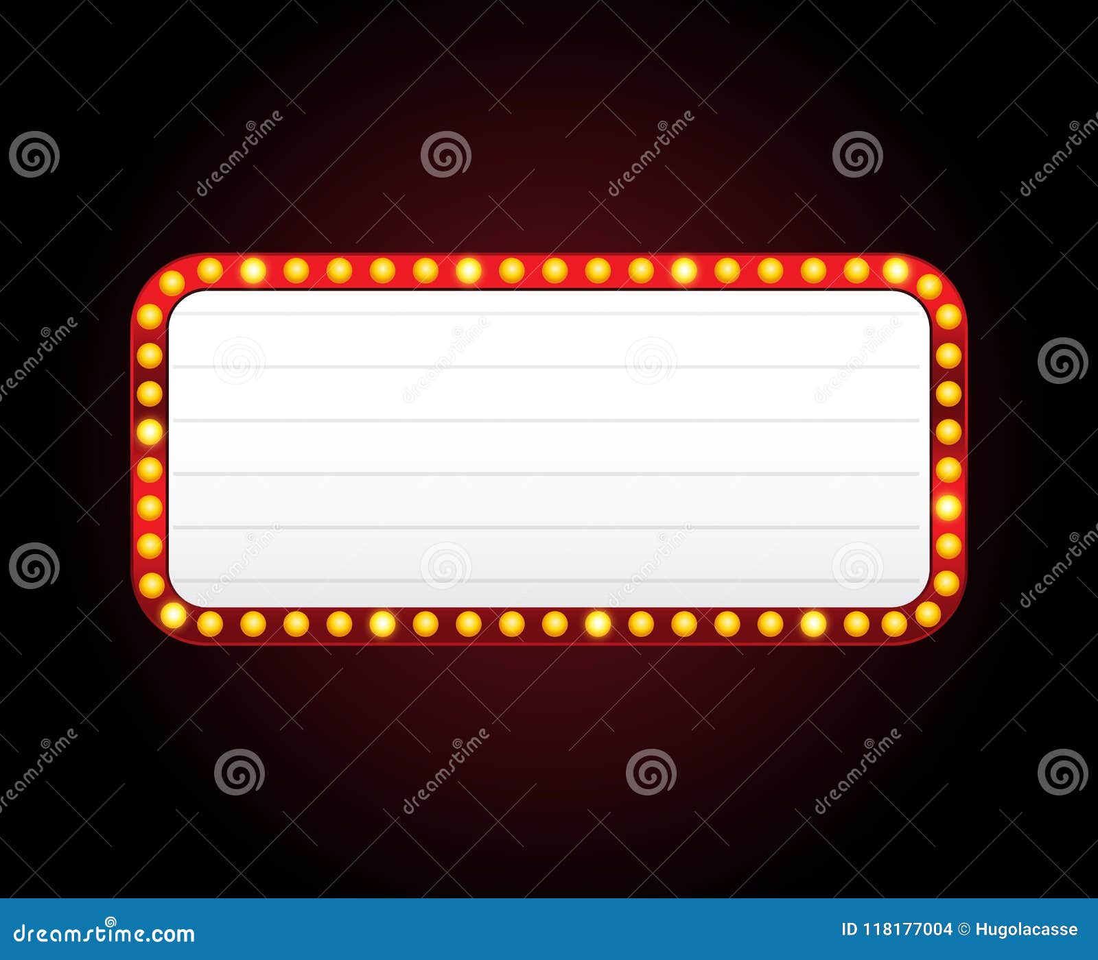 Rectangle Vector Theater Sign Frame with Lights Stock Vector ...