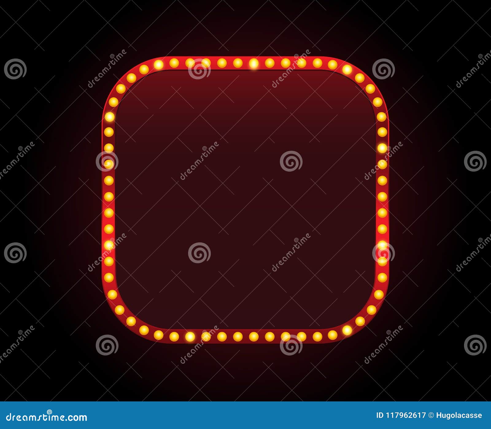 Rectangle Vector Theater Sign Frame with Lights Stock Vector ...