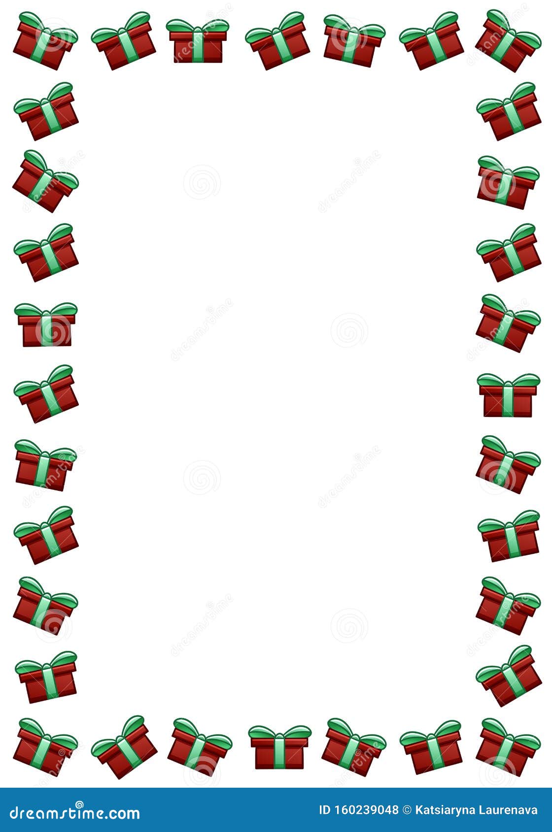 Rectangle Frame with Red Christmas Gift Boxes Stock Illustration ...