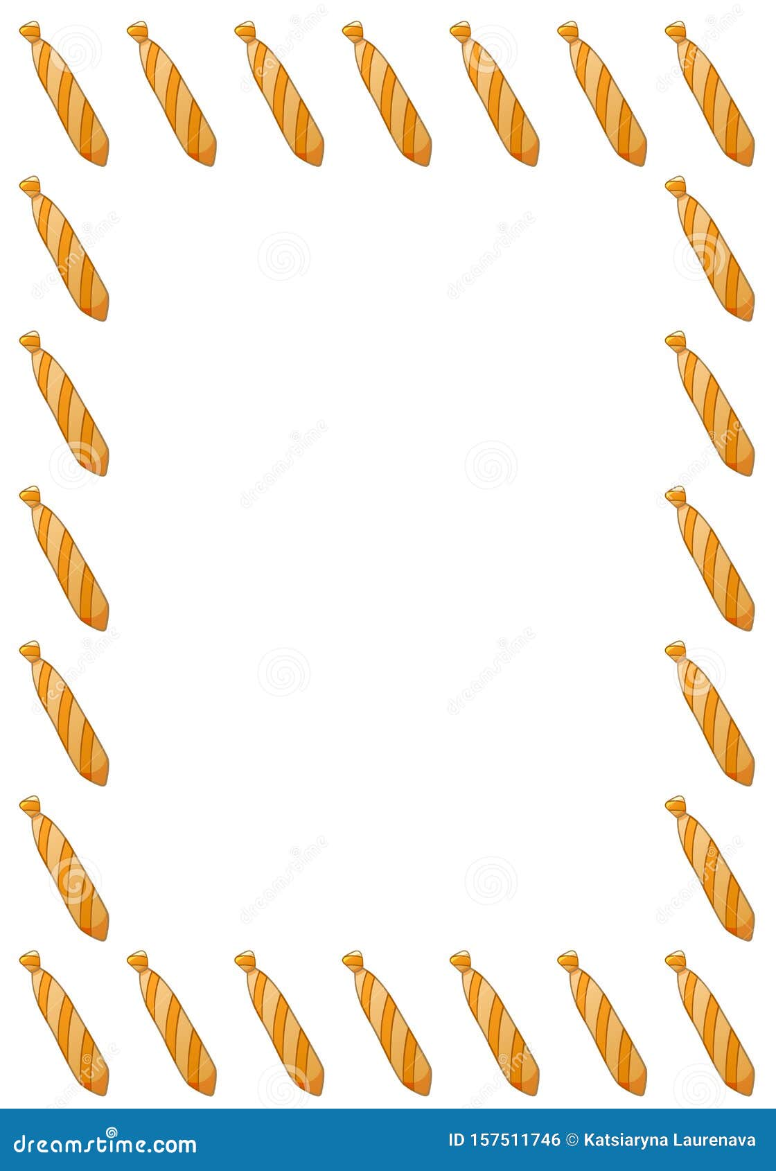 Rectangle Frame with Ties on White Background Stock Illustration ...