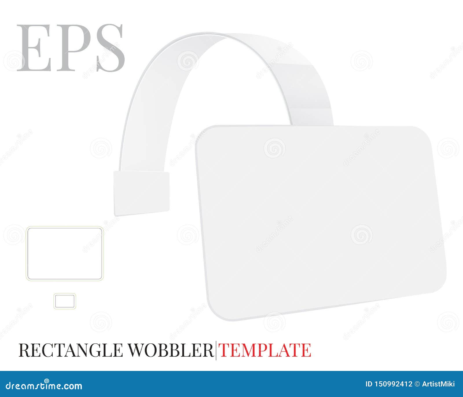 Rectangle Shape Wobbler Vector, Template with Overprinted Die Cut ...