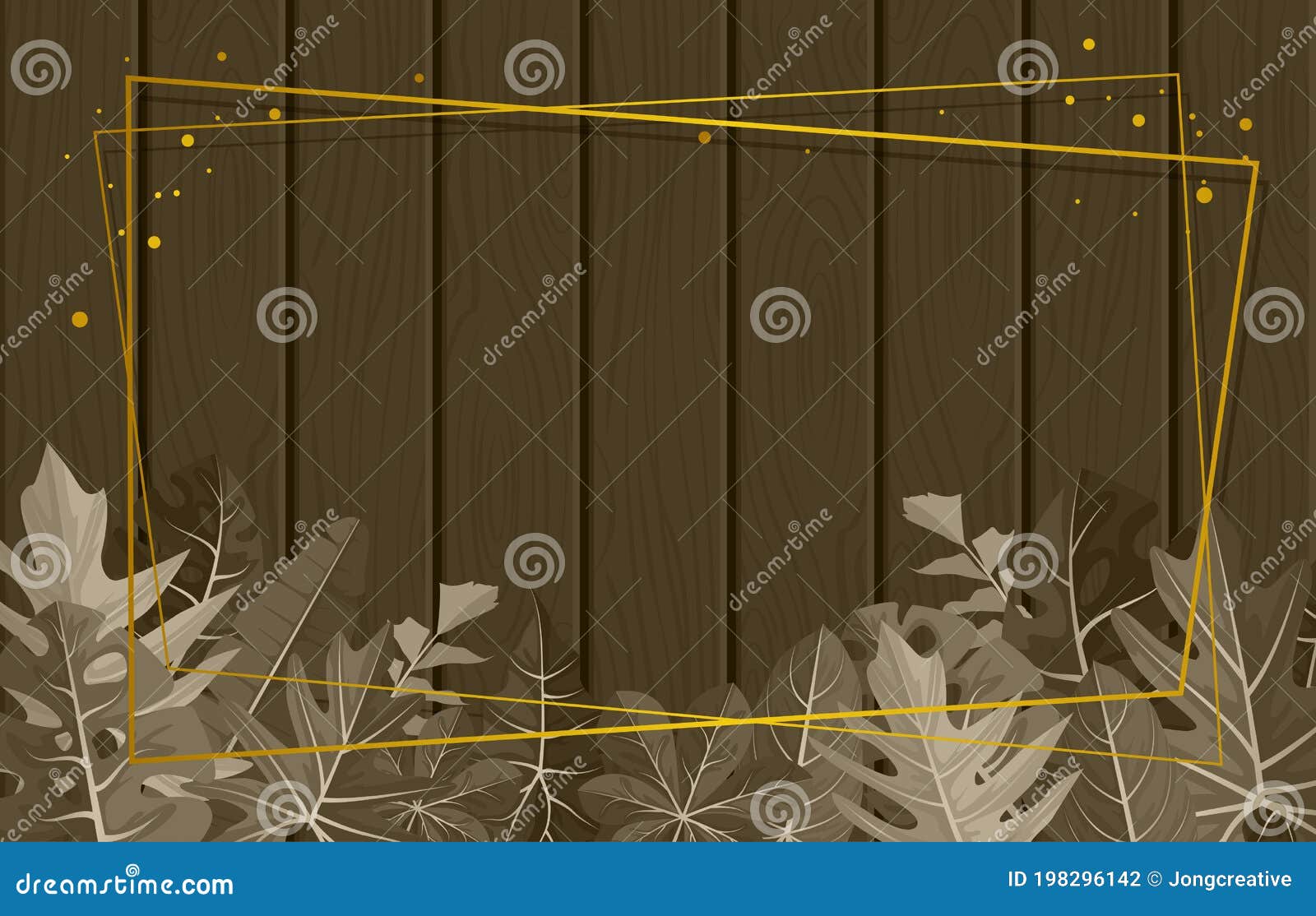 Rectangle Wood Tropical Plant Summer Leaf Border Frame Background Stock ...