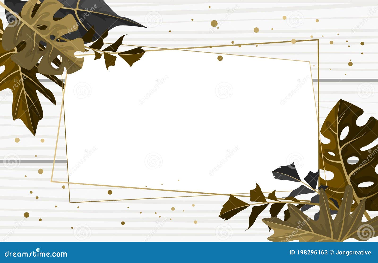 Rectangle Wood Tropical Plant Summer Leaf Border Frame Background Stock ...