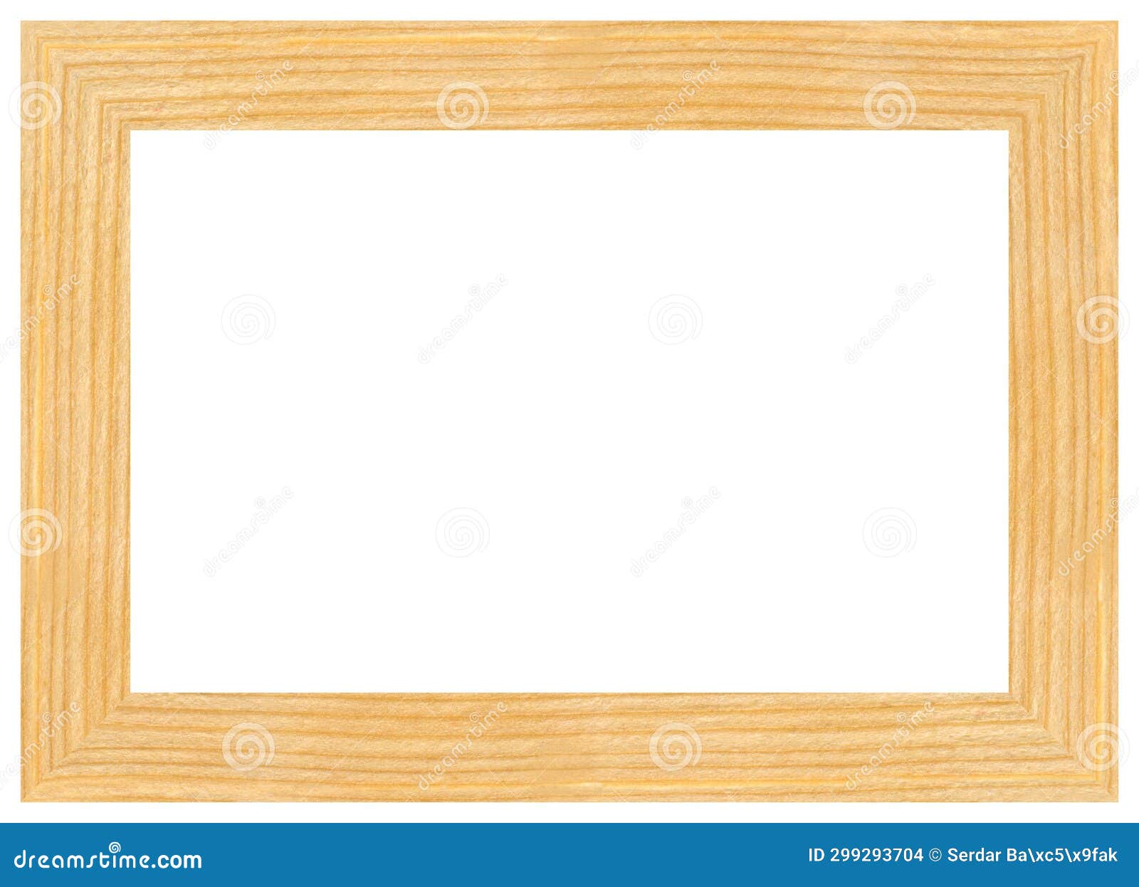 Rectangle Wooden Frame Cut from Pine Wood, Isolated on White Background ...