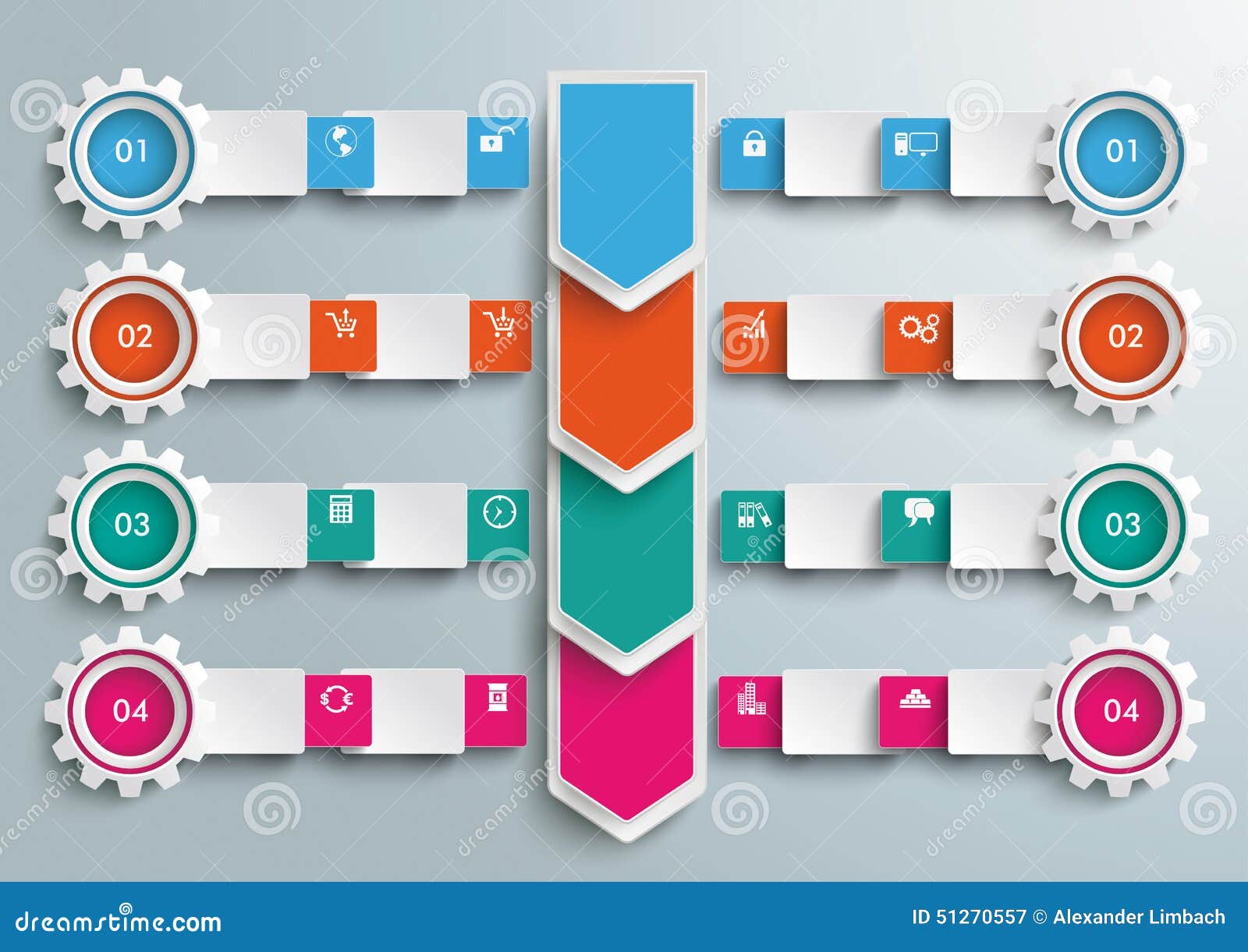 Banners With Gears In The Form Of Metal Wings. Logo Vector Illustration ...